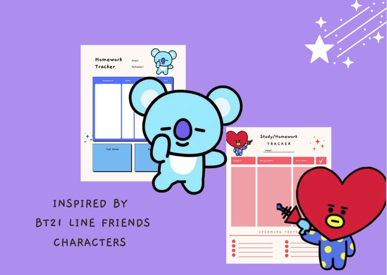 Buy BT21 Digital Planner BTS BT21 Line Friends Characters Digital ...