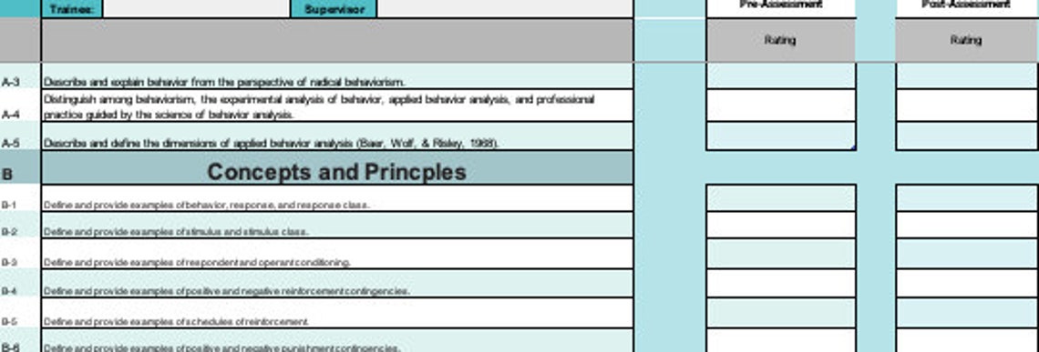 BCBA Task List Competency Tracking - Etsy