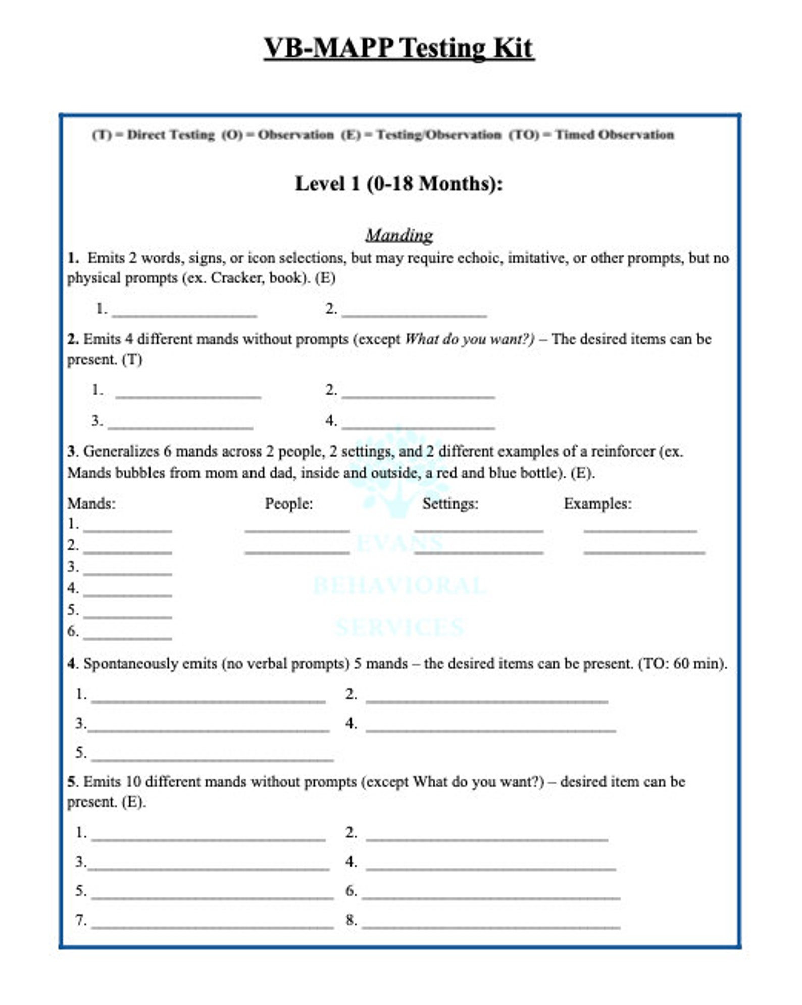 VB-MAPP Kit: Level 1 Digital - Etsy