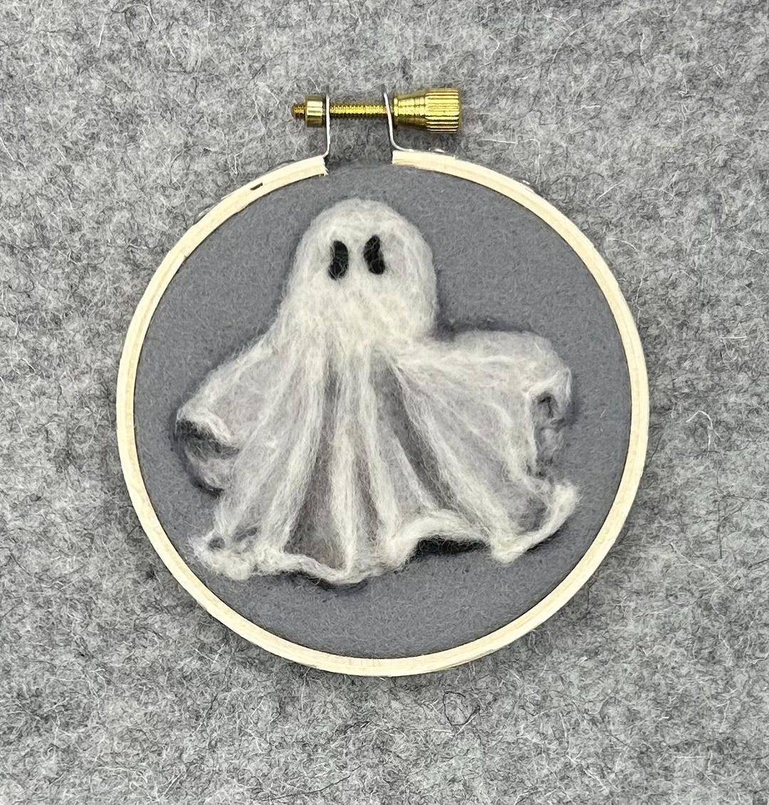 Needle Felted 2D Cute Ghost Made of Wool. Adorable Ghost Ornament ...