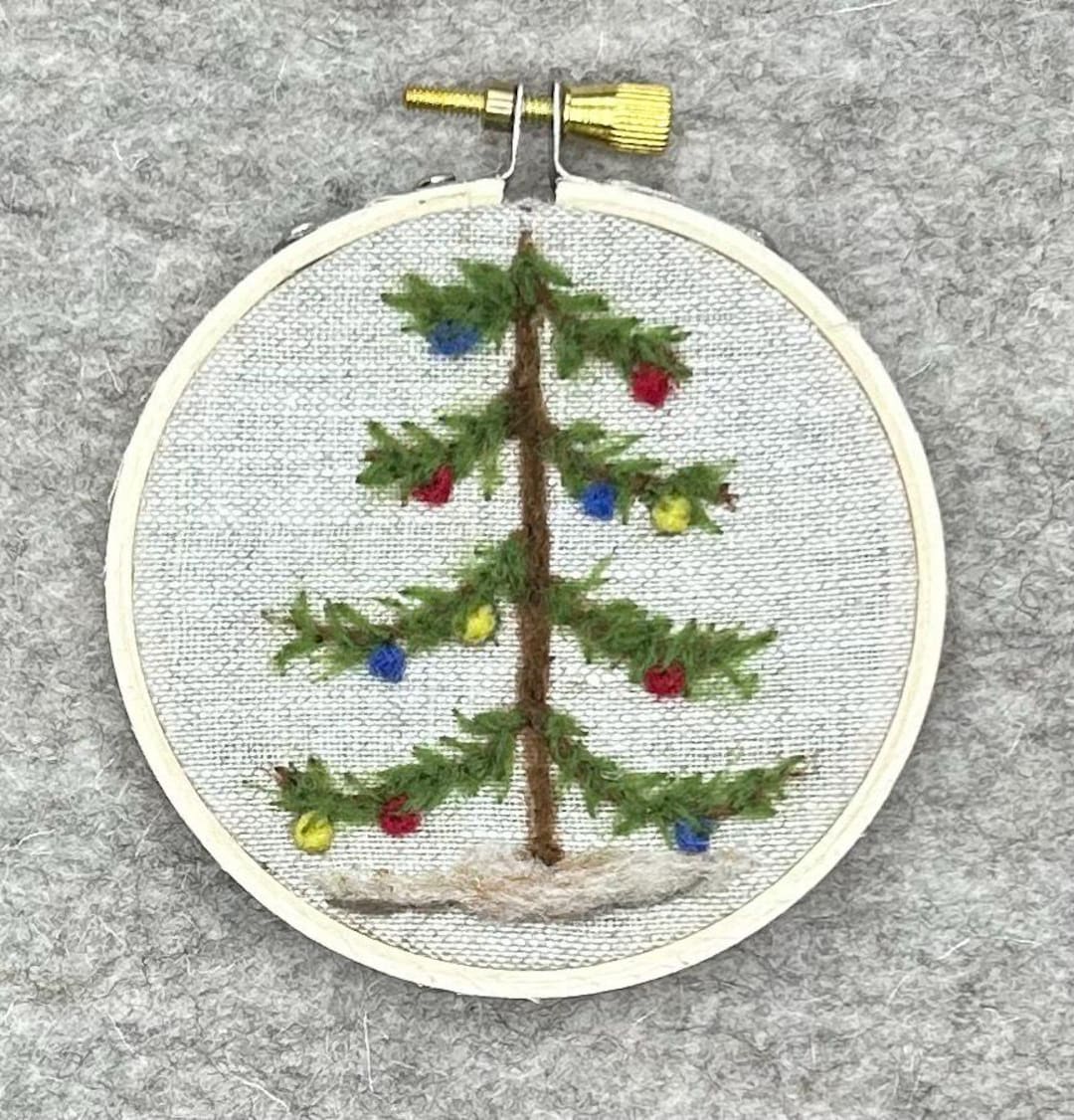 Christmas Ornament Needle Felted Tree Made With Wool. Unique Fiber Art ...