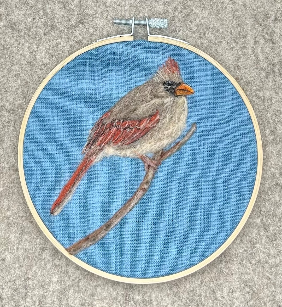Cardinal Needle Felted Bird Portrait, Cardinal Art, Bird Lovers Gift ...
