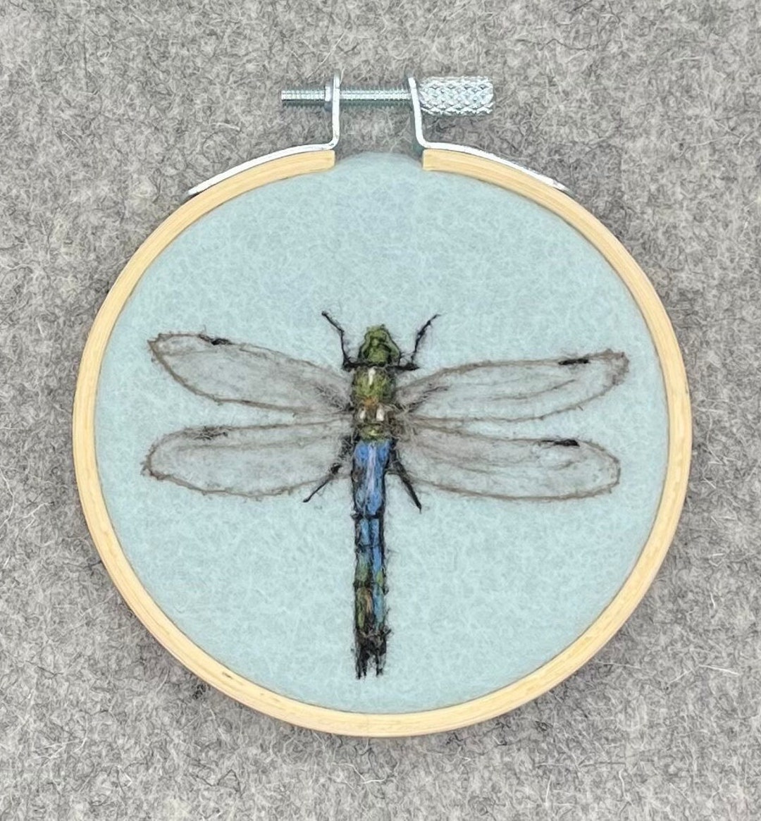 Dragonfly Needle Felted Wool Painting. Dragonfly Art. Dragonfly Lover ...