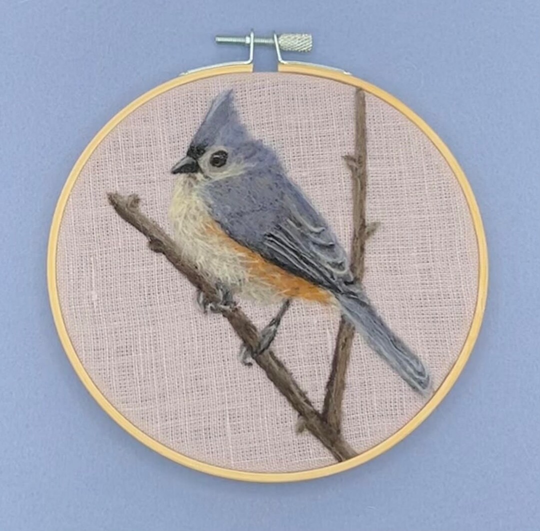 Tufted Titmouse Needle Felted Bird Portrait. Bird Lovers Gift, Bird Art ...