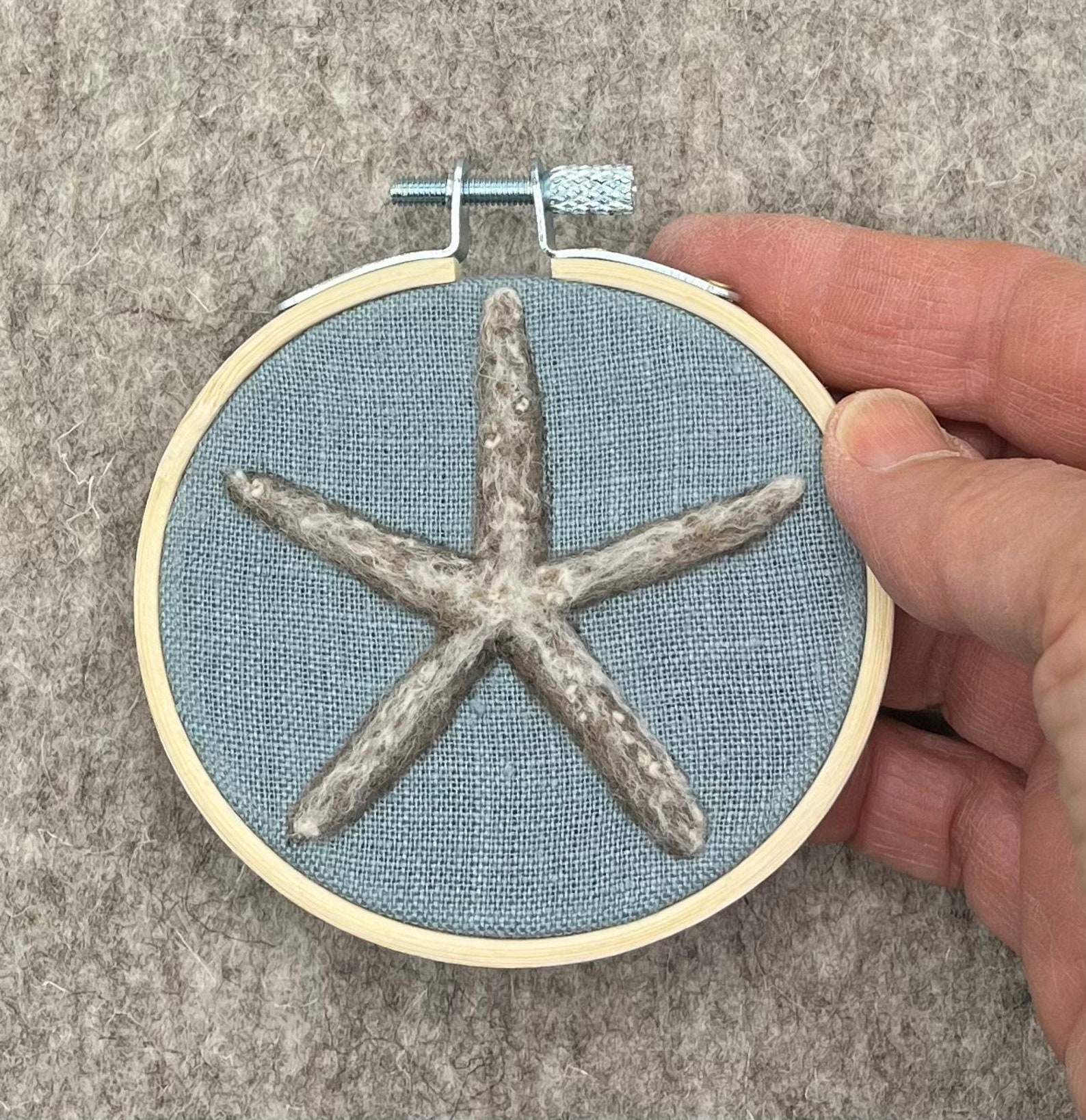 Needle Felted Starfish Wool Painting. Beach Art, Starfish Felting ...