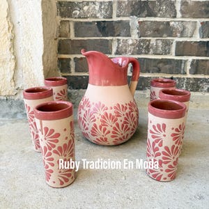 Handmade Mexican Pitcher / Talavera Inspired Design / Ceramic Pitcher ...