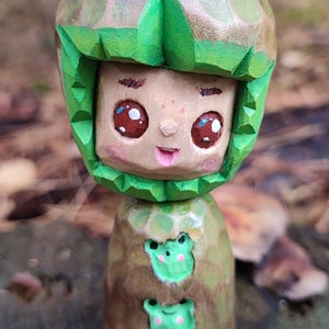 Froggy Dude (handmade Wood Carving - Hand Carved and Painted Wooden Art ...