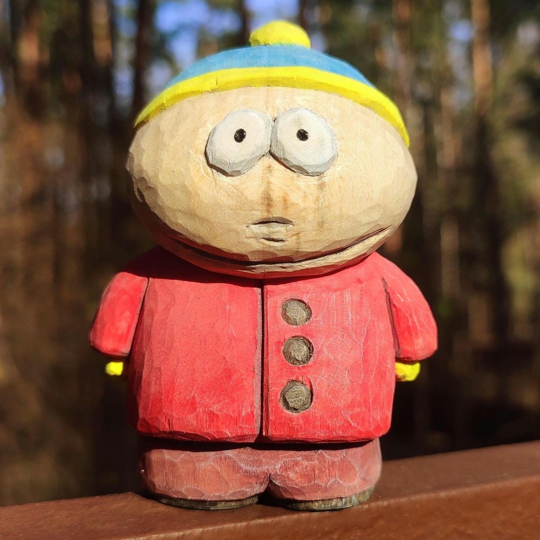 Cartman (hand Carved and Painted Wooden Toy / Sculpture) - Etsy