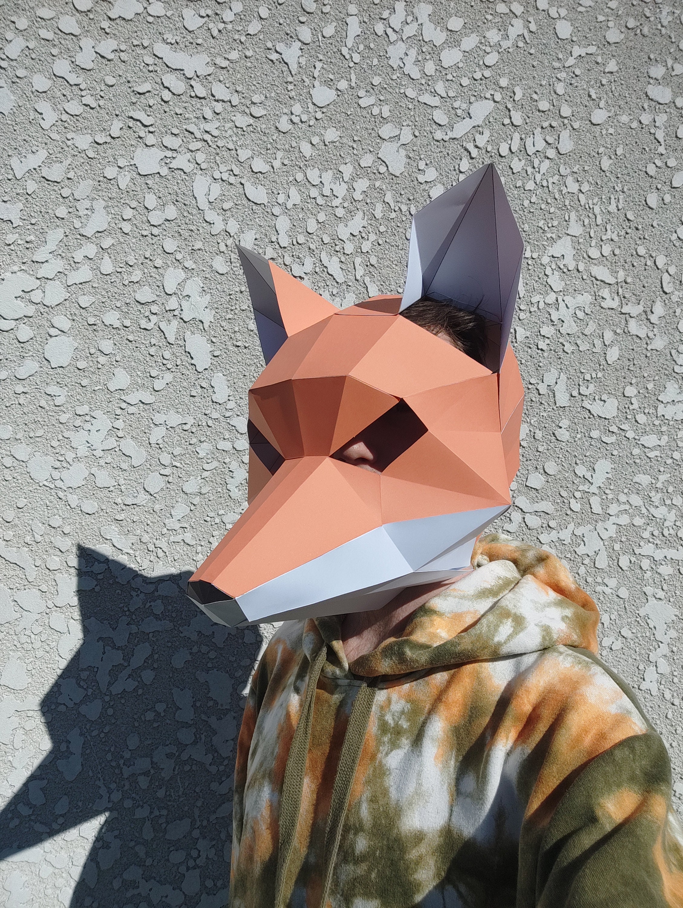 Fox Masks, Low Poly Papercraft DIY Mask, Template Paper Mask Animal ...