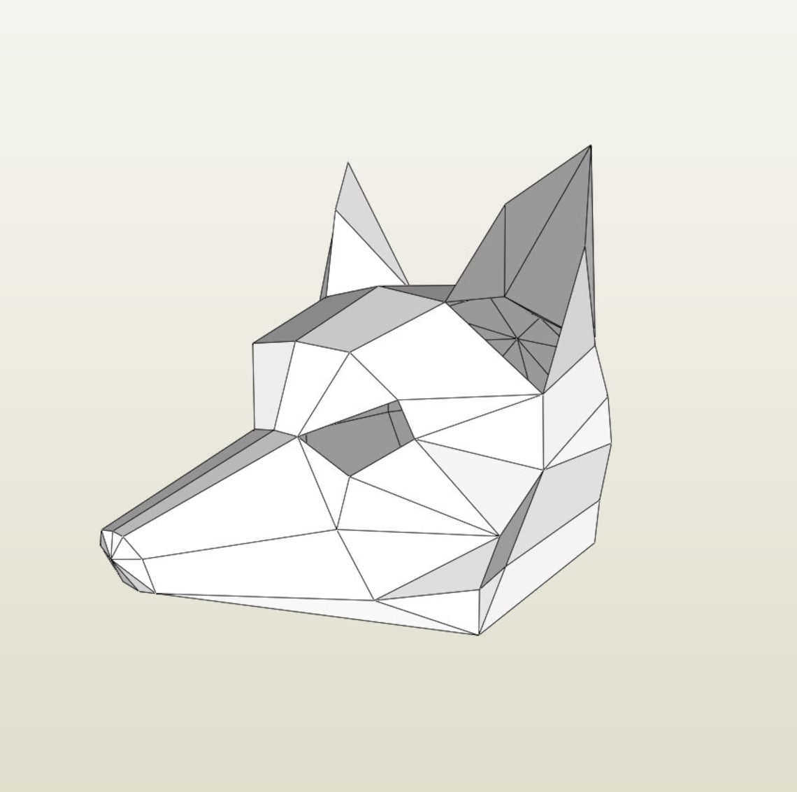 Fox Masks, Low Poly Papercraft DIY Mask, Template Paper Mask Animal ...