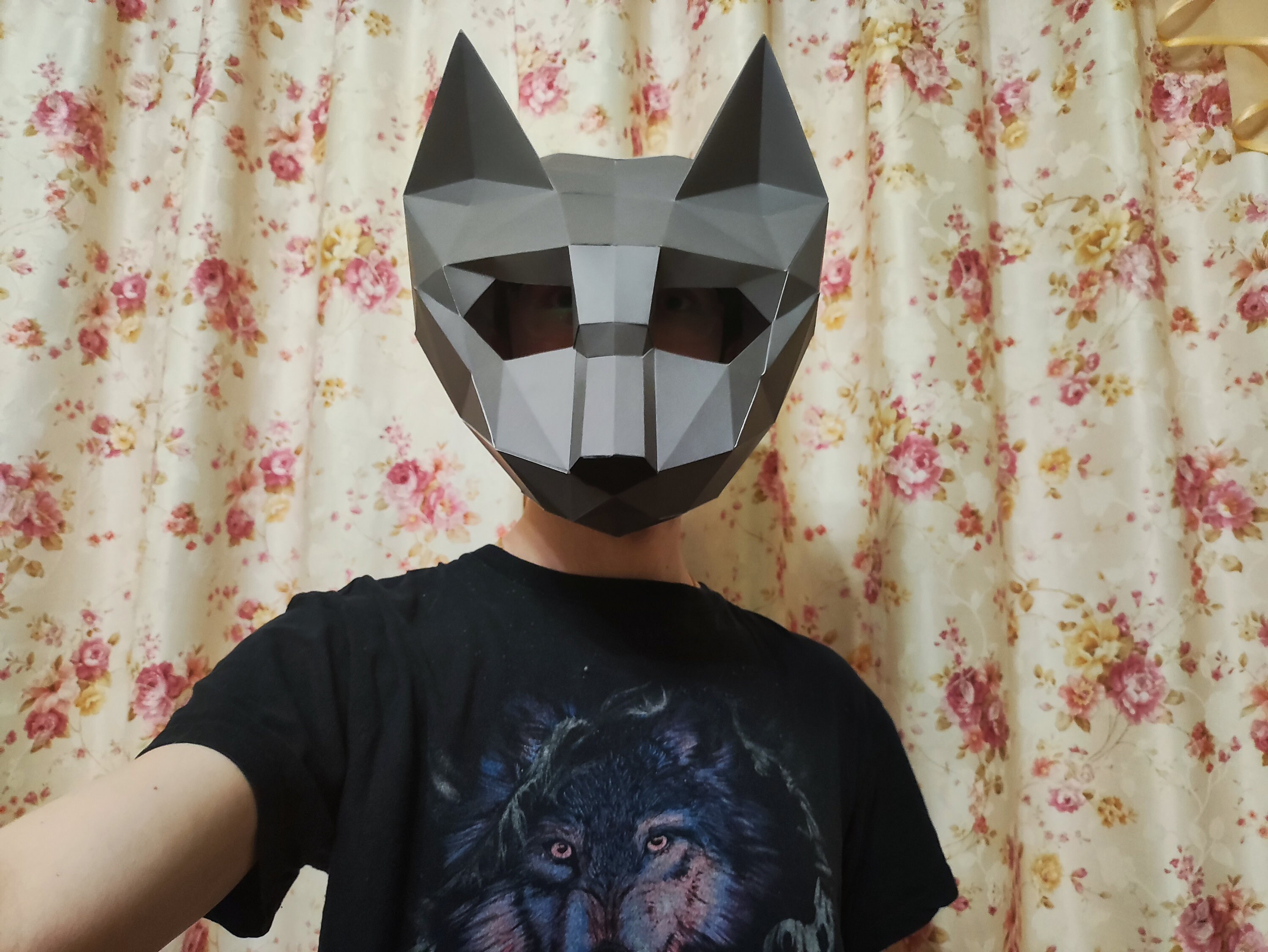 Cat Masks, Low Poly Papercraft DIY Mask, Template Paper Mask Home ...
