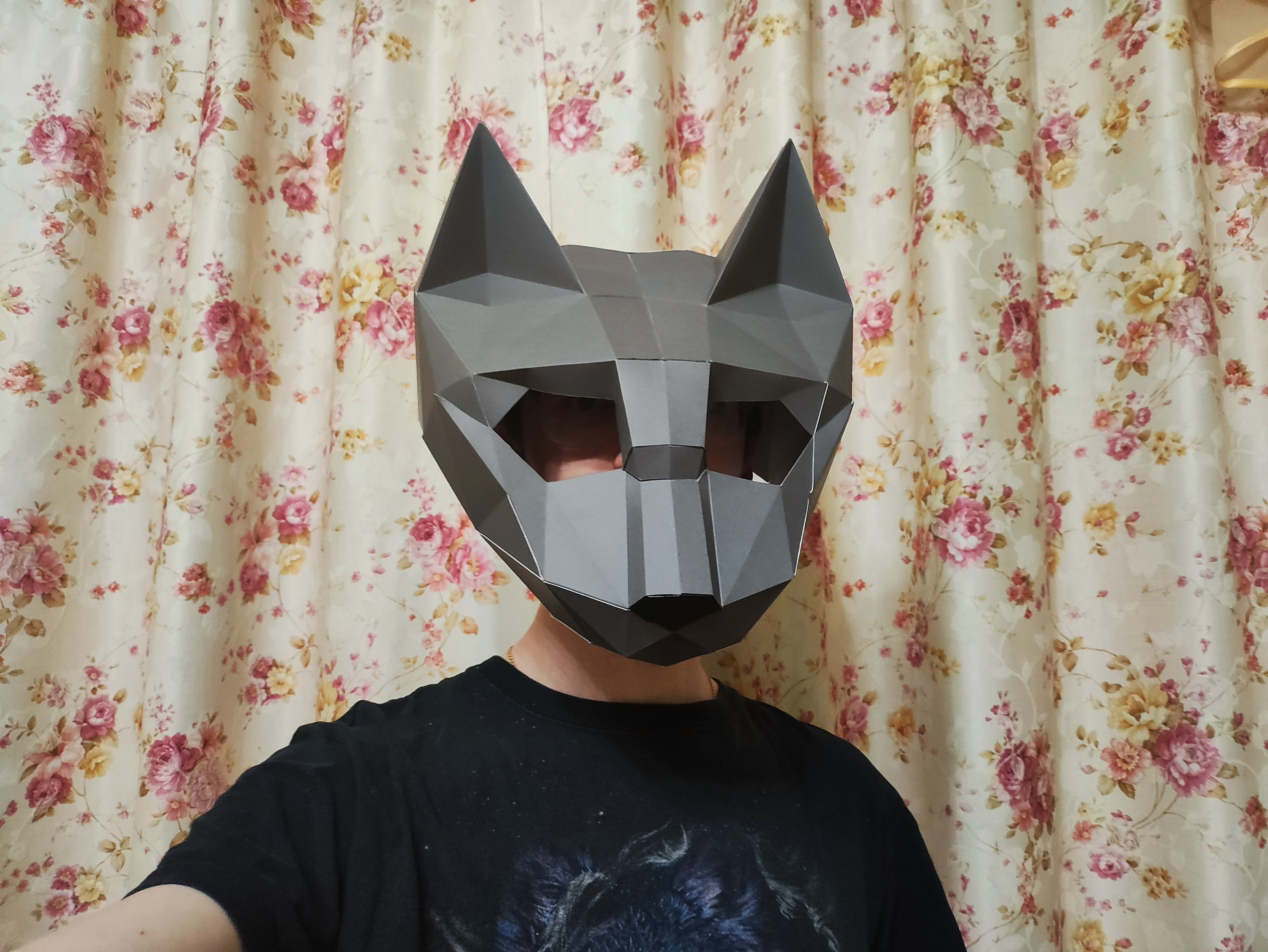 Cat Masks, Low Poly Papercraft DIY Mask, Template Paper Mask Home ...