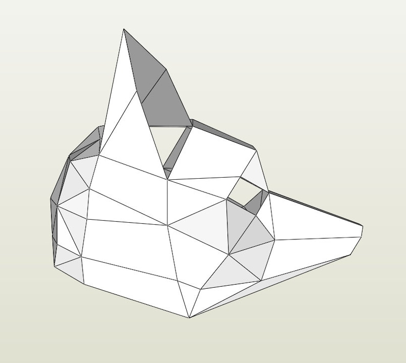 Fox Masks, Low Poly Papercraft DIY Mask, Template Paper Mask Animal ...