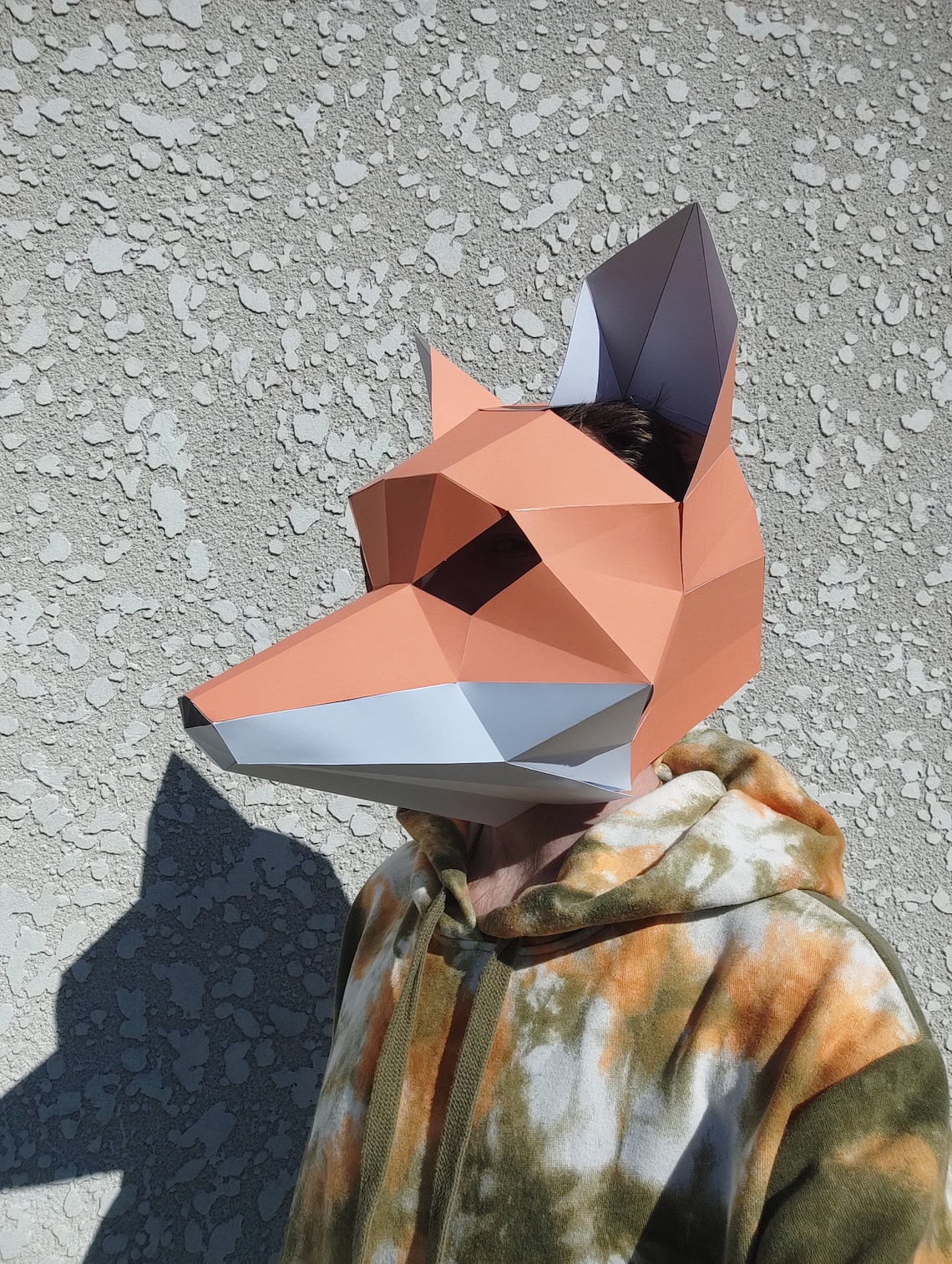 Fox Masks, Low Poly Papercraft DIY Mask, Template Paper Mask Animal ...