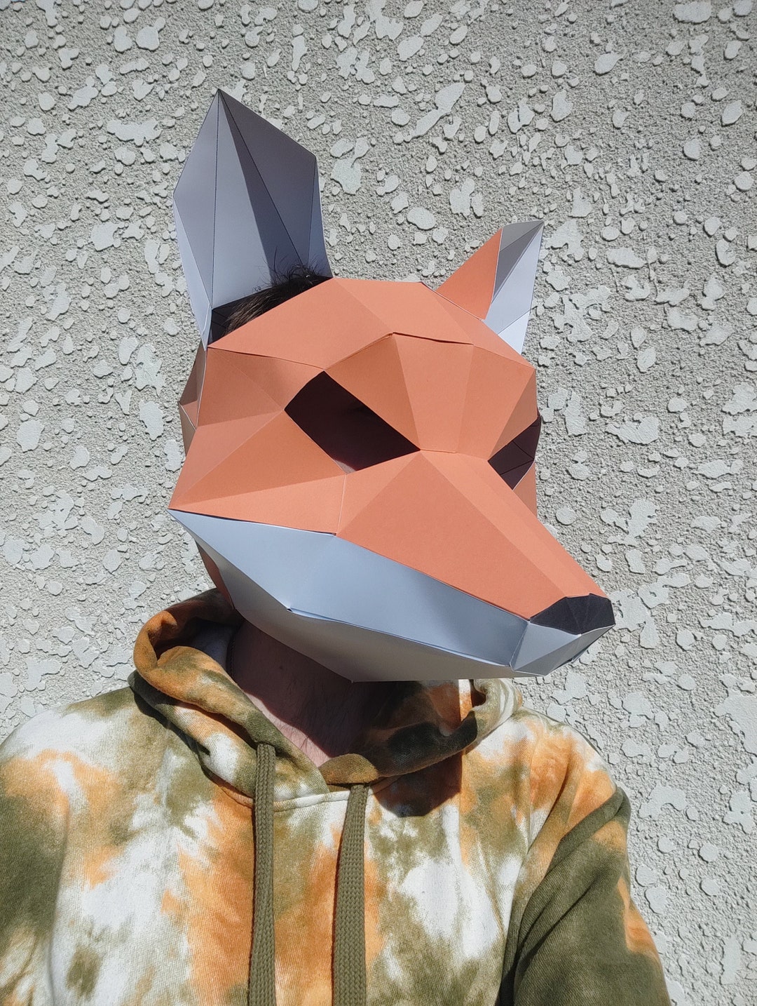 Fox Masks, Low Poly Papercraft DIY Mask, Template Paper Mask Animal ...