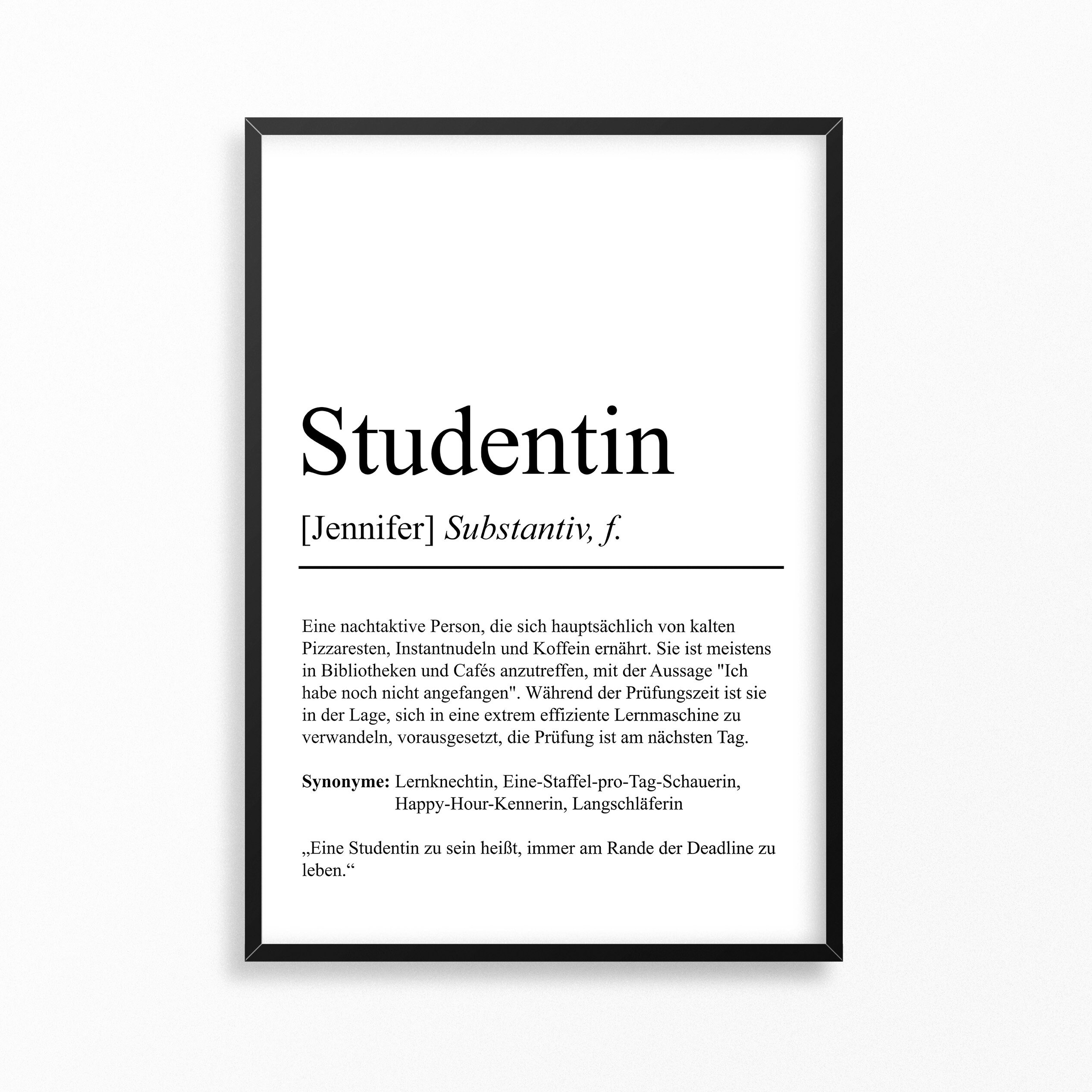 Student Definition Poster Personalizable With Name Student Poster ...