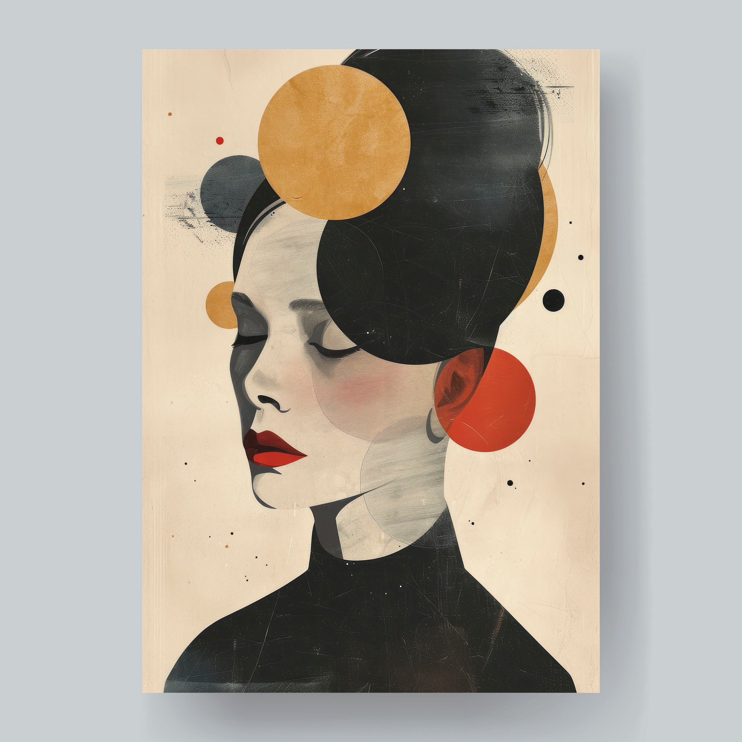 Frau Portrait Poster Digitale Wandkunst Poster Wohnung Geschenk Umzug ...