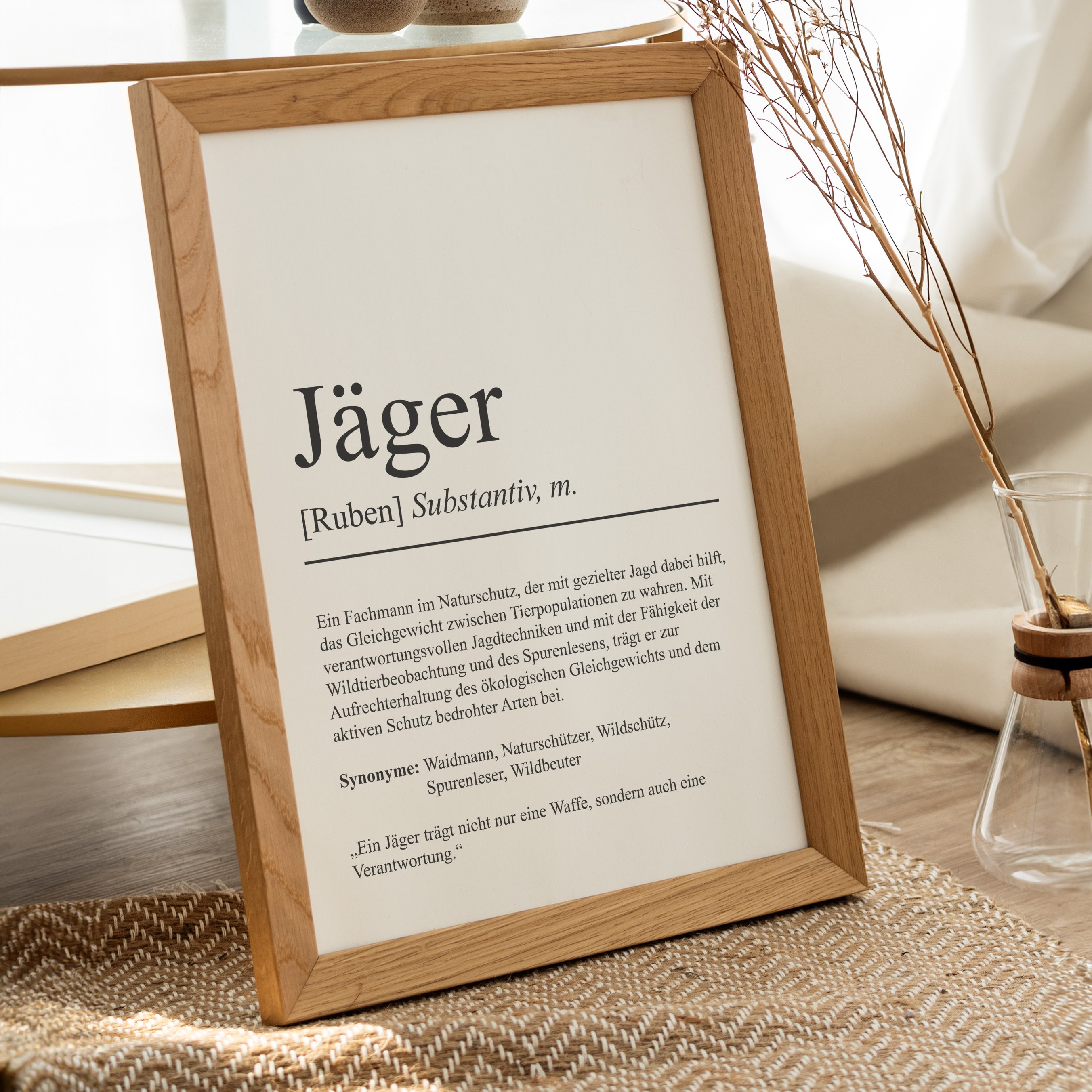 Jäger Definition Poster personalisierbar mit Namen Beruf Poster Jäger ...