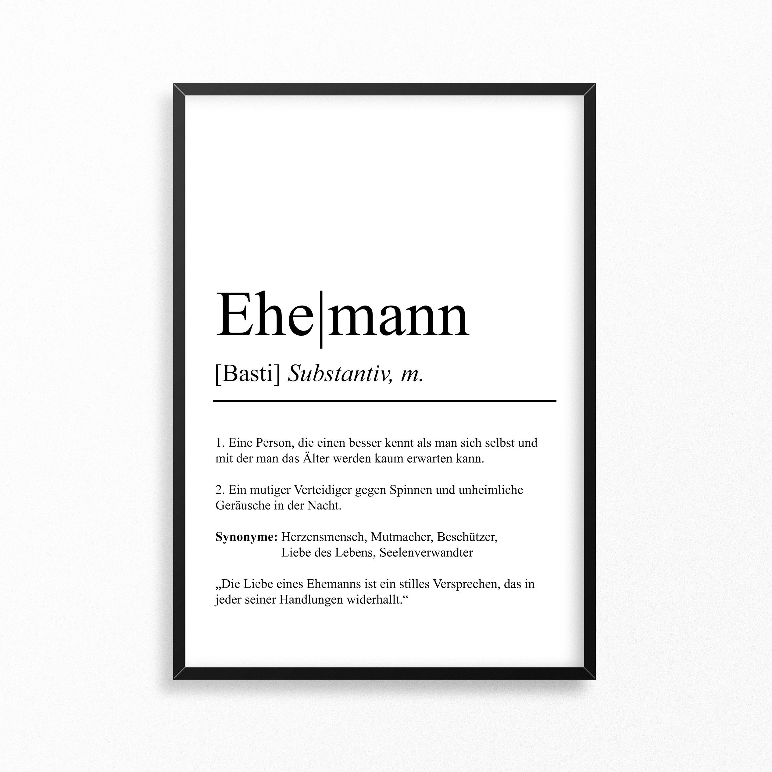 Ehemann Definition Poster personalisierbar mit Namen Poster Geschenk ...