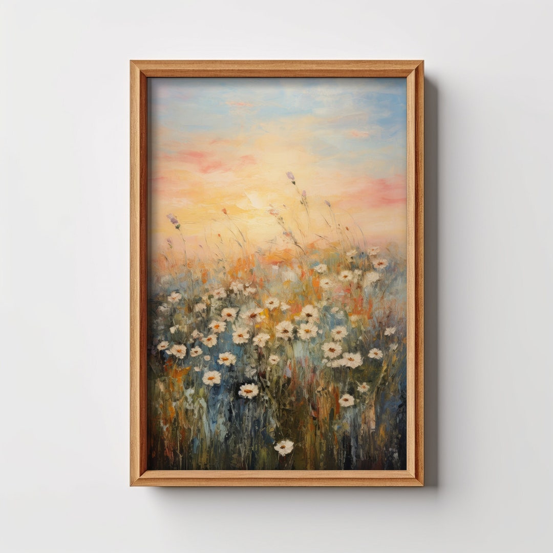 Flower Meadow Poster Vintage Poster Digital Wall Art Poster Apartment ...