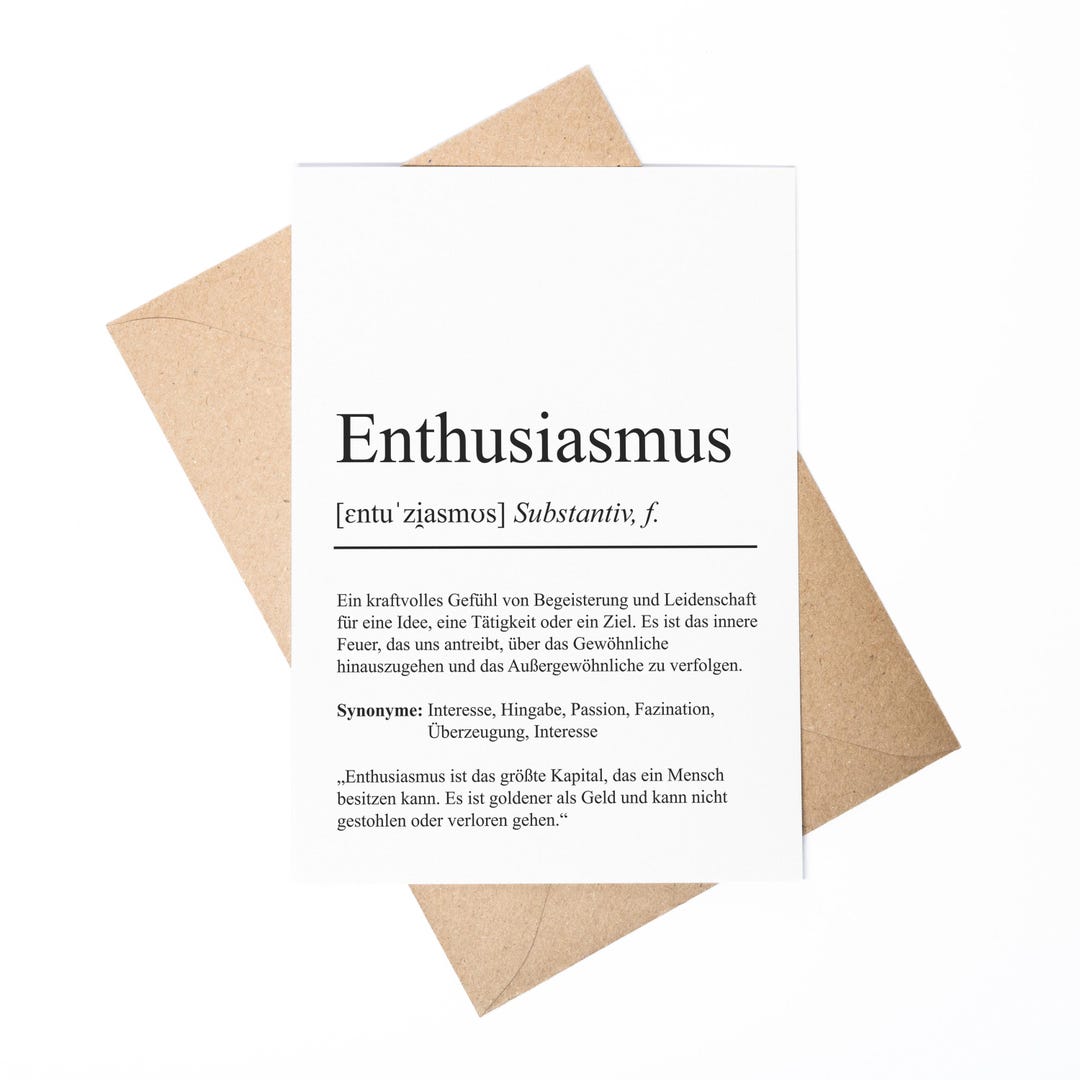 Enthusiasm Definition Card Personalizable Emotions Encouragement Card ...