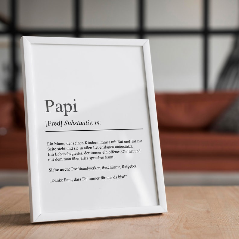 Papi Definition Poster Customizable Minimalist Design - Etsy
