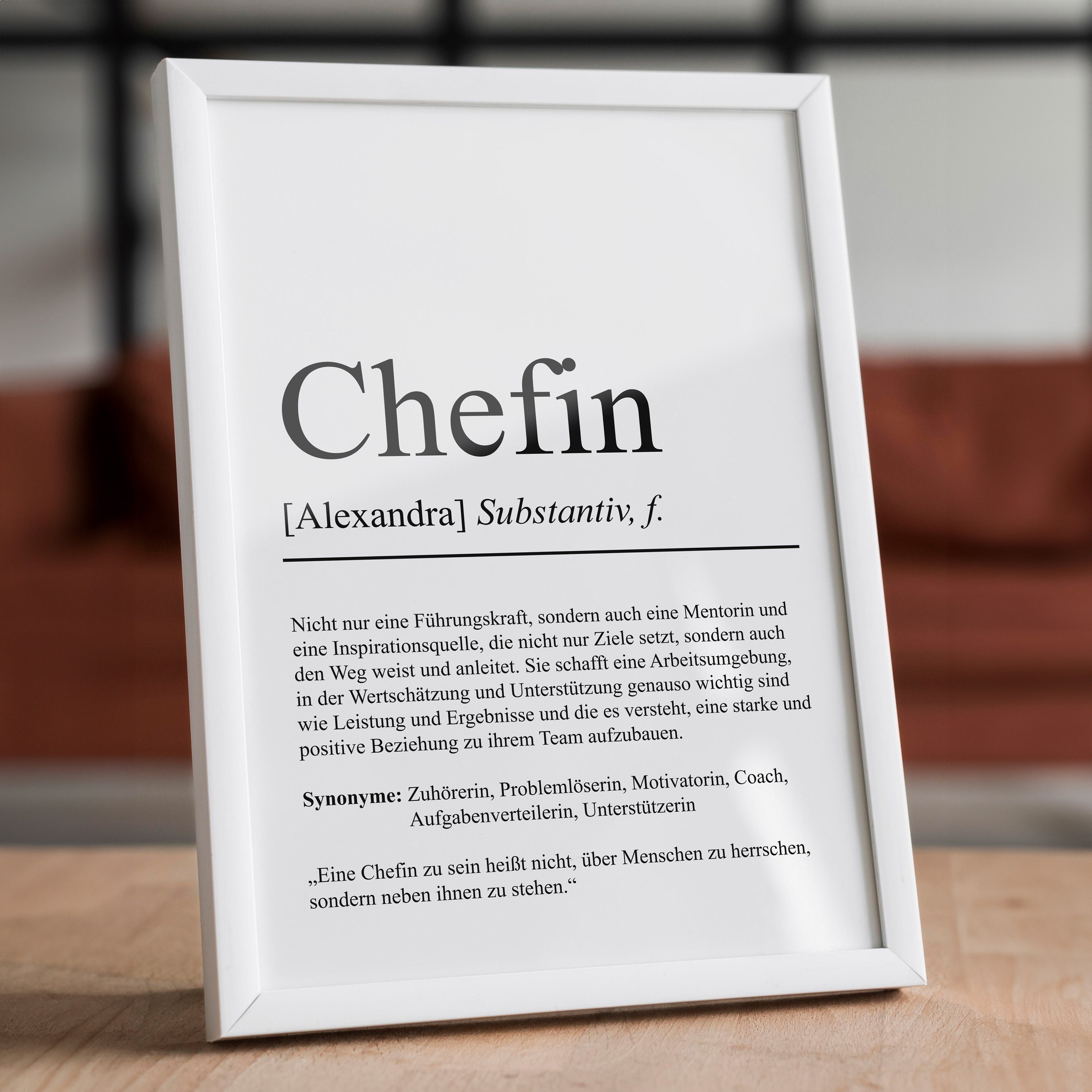 Chefin Definition Poster personalisierbar mit Namen Beruf Poster Chefin ...