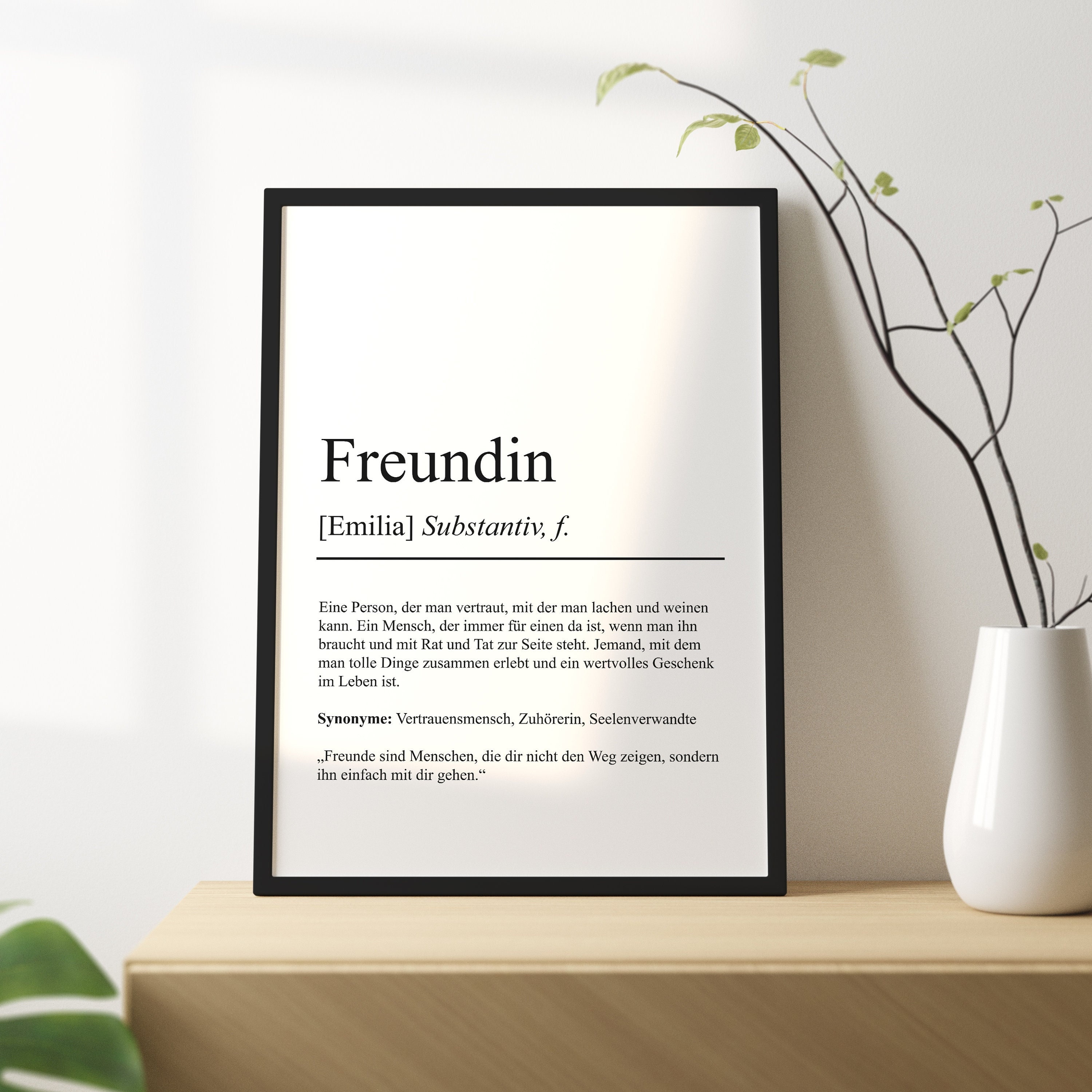Freundin Definition Poster personalisierbar mit Namen Beste Freundin ...