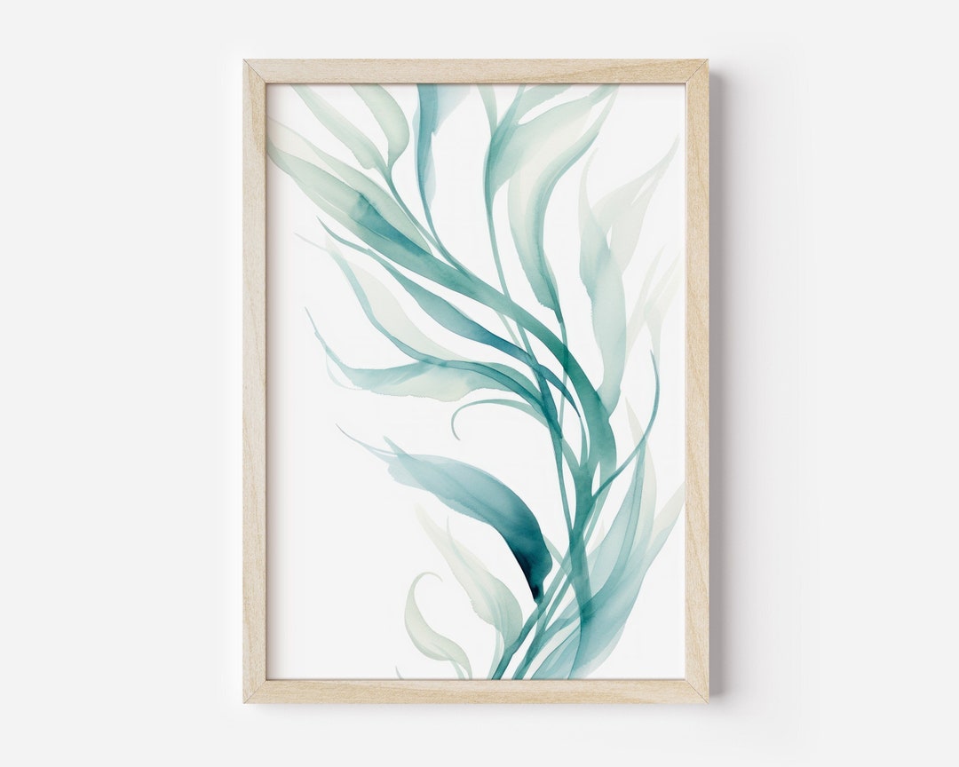 Blue Plant Poster Digital Wall Art Poster Apartment Gift Moving Poster ...