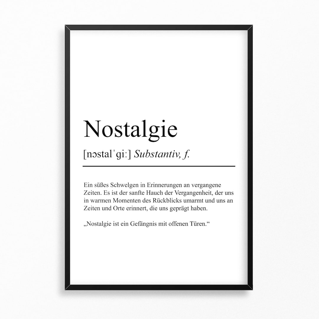 Nostalgia Definition Poster Emotion Wall Decoration Gift for Her Moving ...