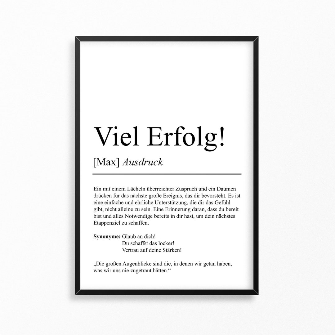 Good Luck Definition Poster Emotion Wall Decoration Gift Spiritual ...