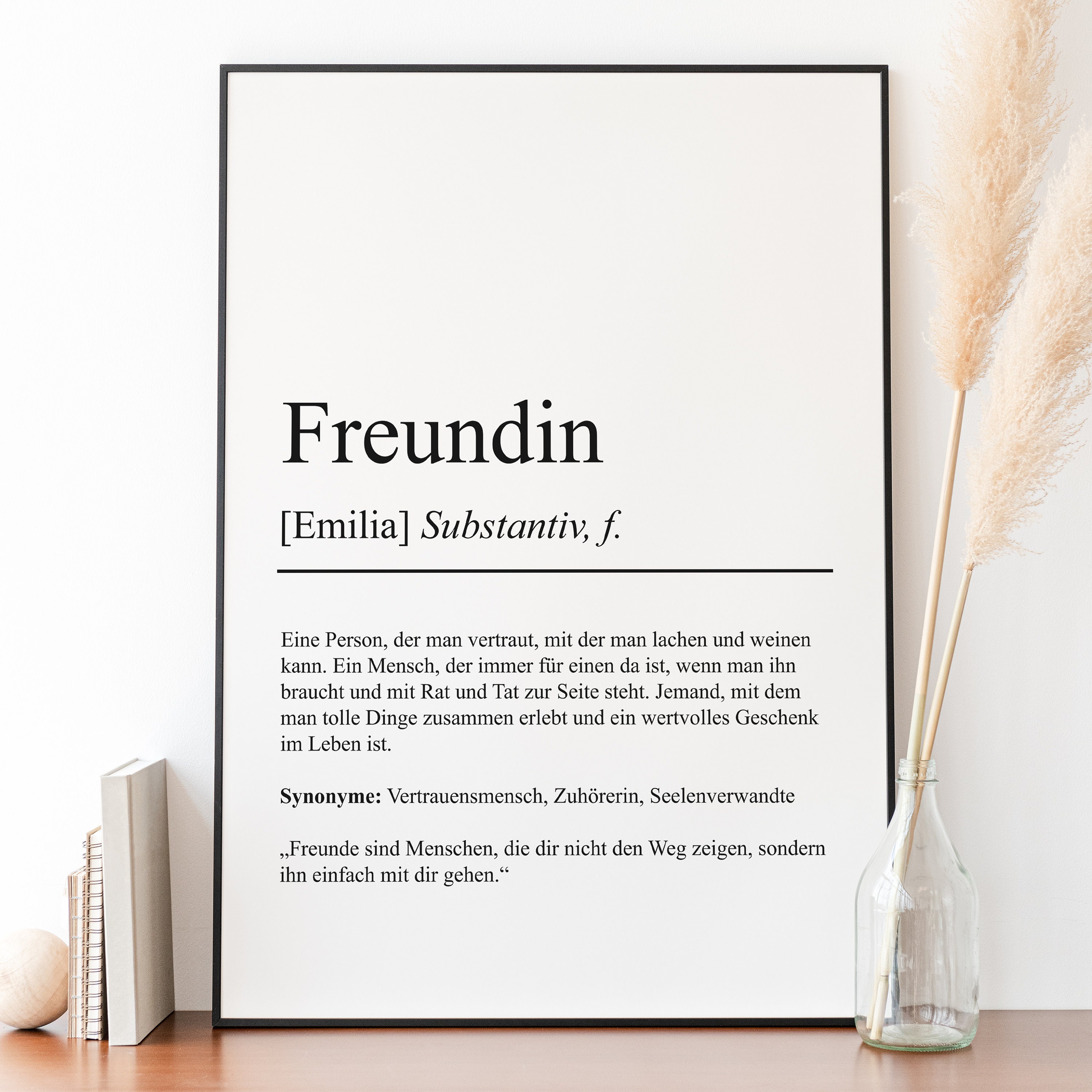Freundin Definition Poster personalisierbar mit Namen Beste Freundin ...