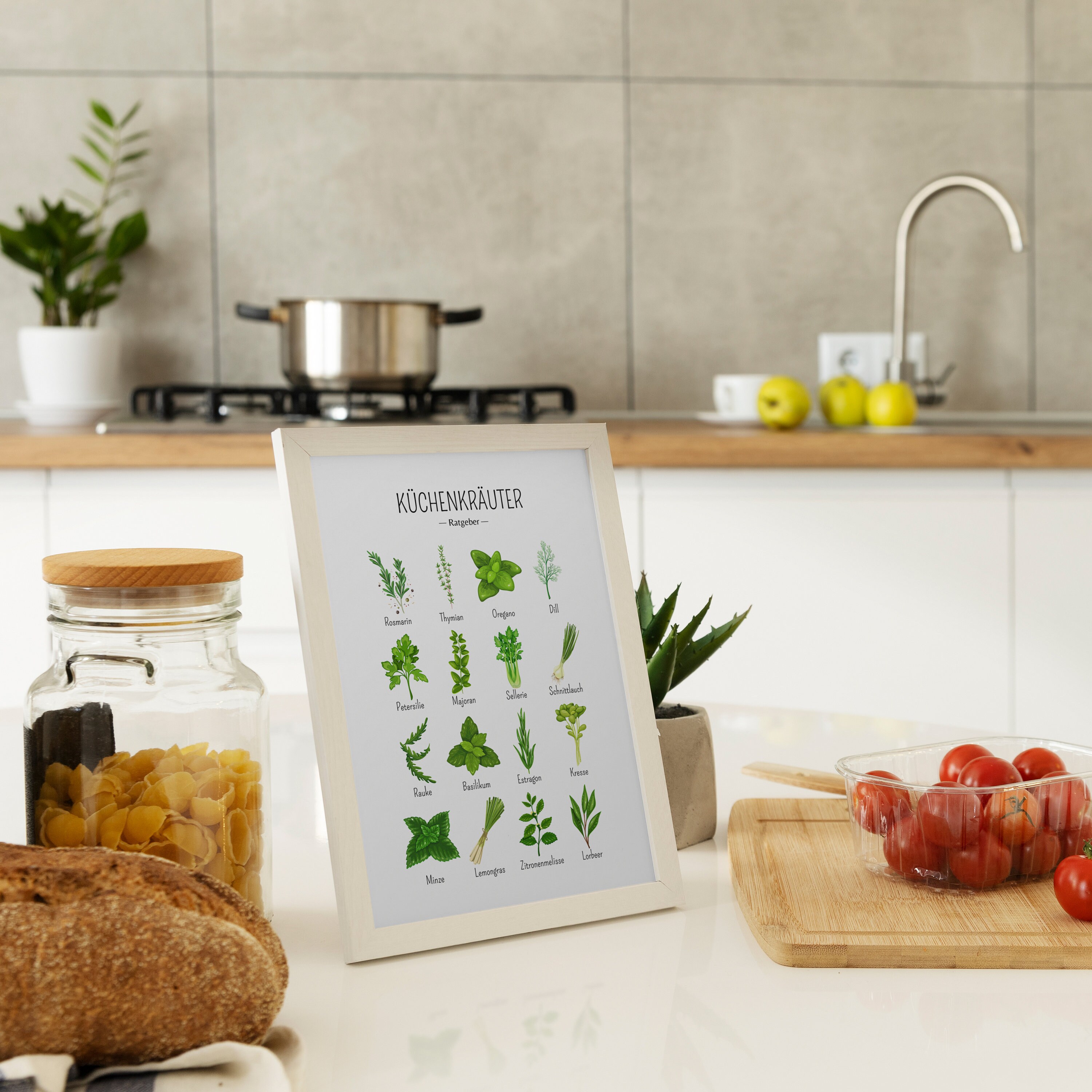 Herbs Poster Kitchen Guide Poster Herbs Guide Kitchen Birthday Gift for ...