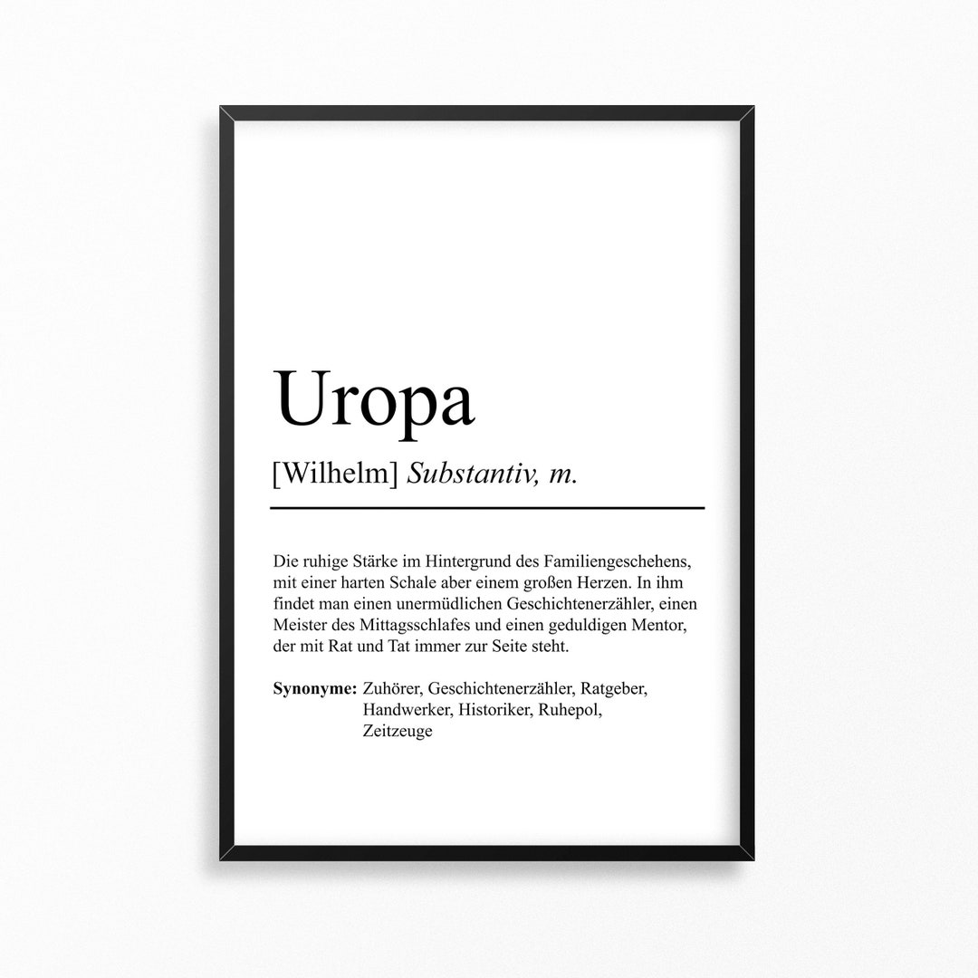 Great-grandpa Definition Poster Customizable With Name Poster Gift ...
