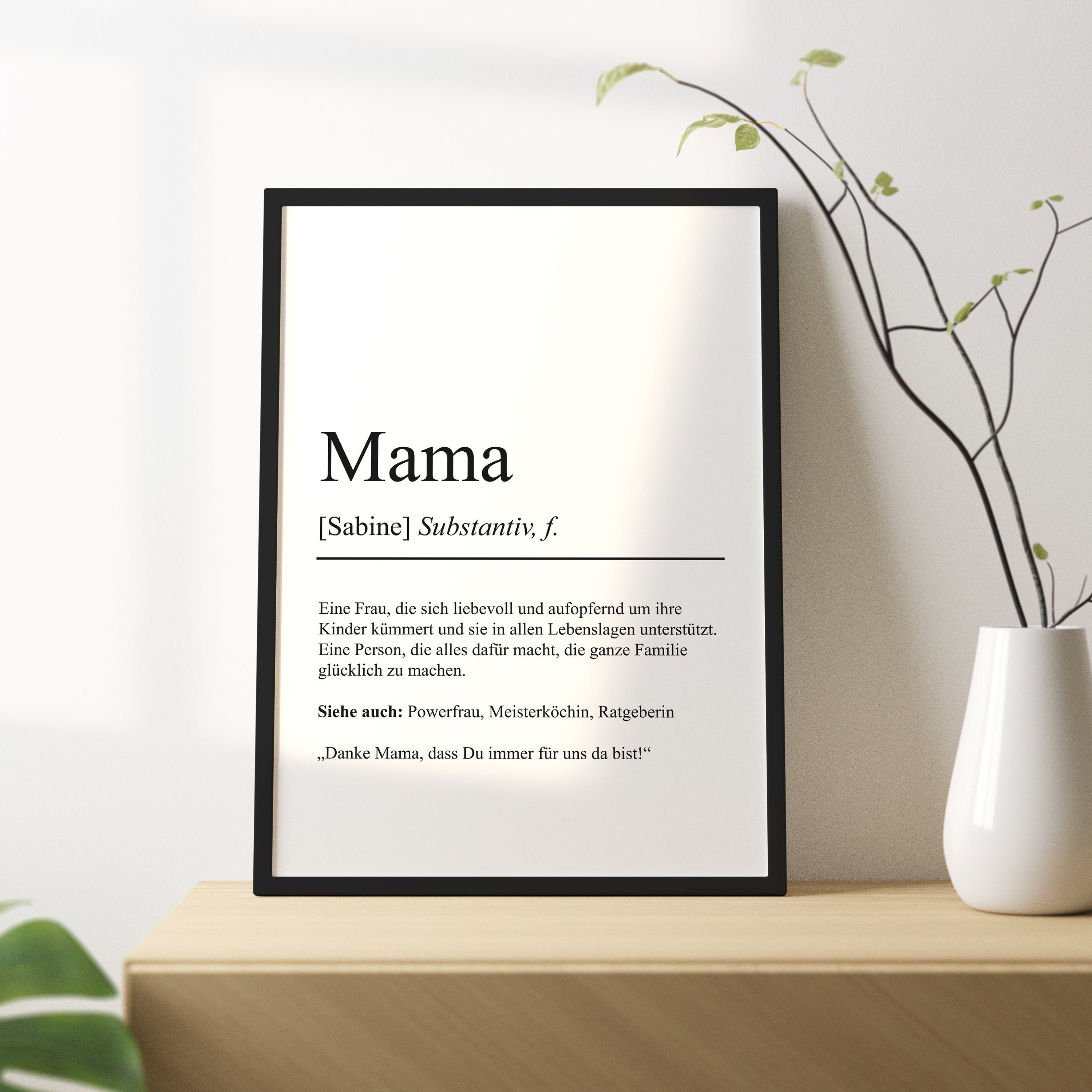 Mama Definition Poster personalisierbar mit Namen Mutter Poster ...