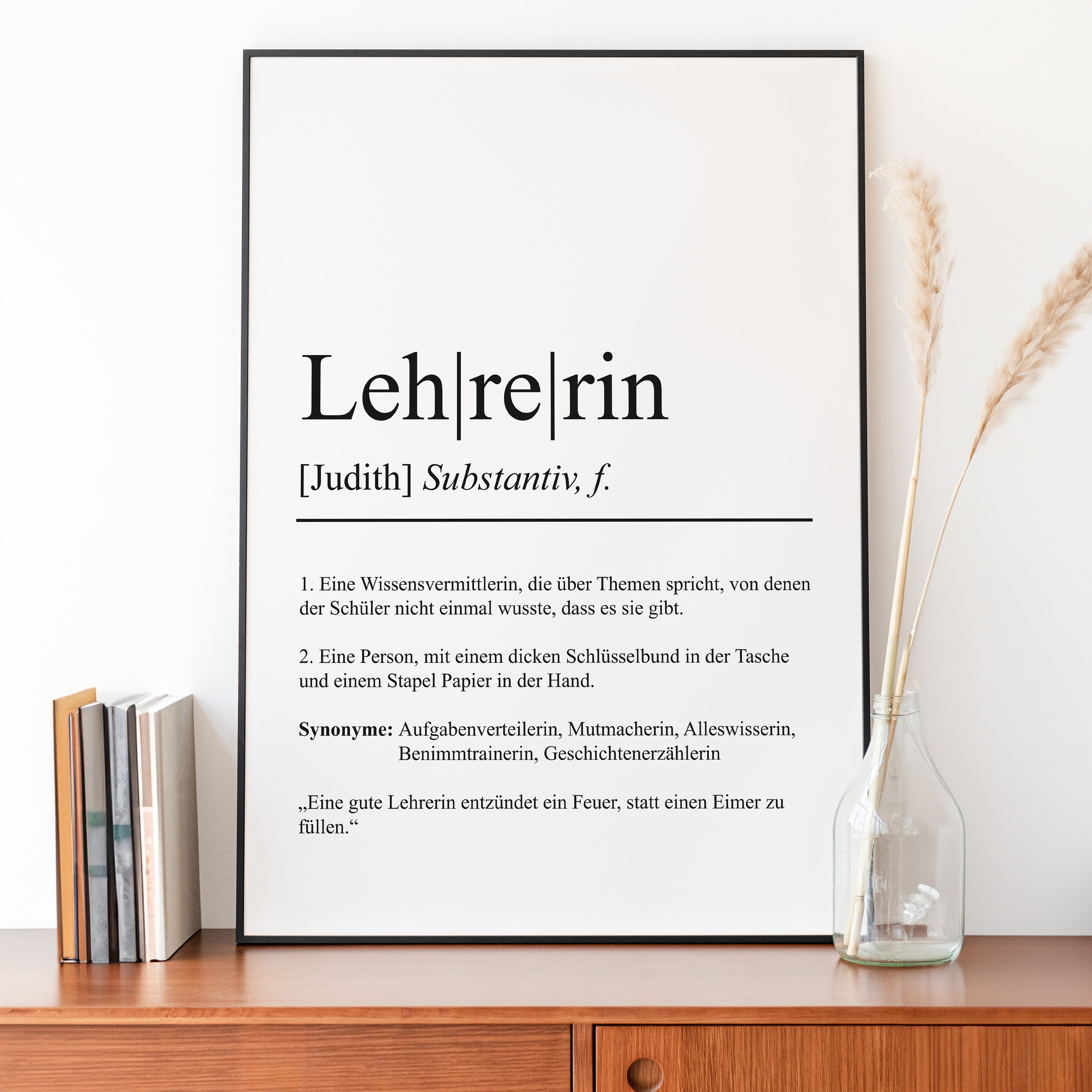 Lehrerin Definition Poster personalisierbar mit Namen Beruf Poster ...