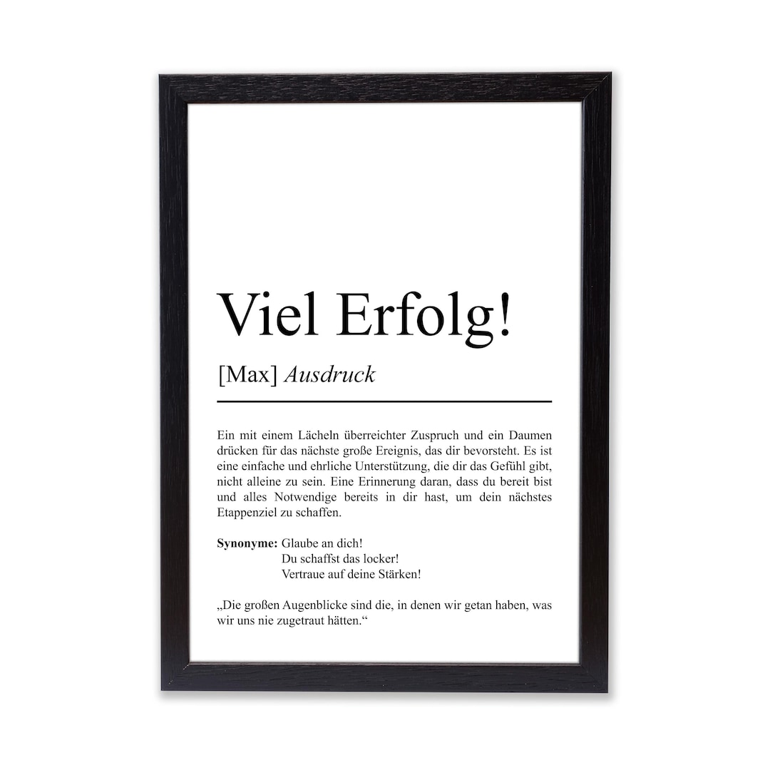 Viel Erfolg Definition Poster Emotion Wanddeko Geschenk Spirituelles ...