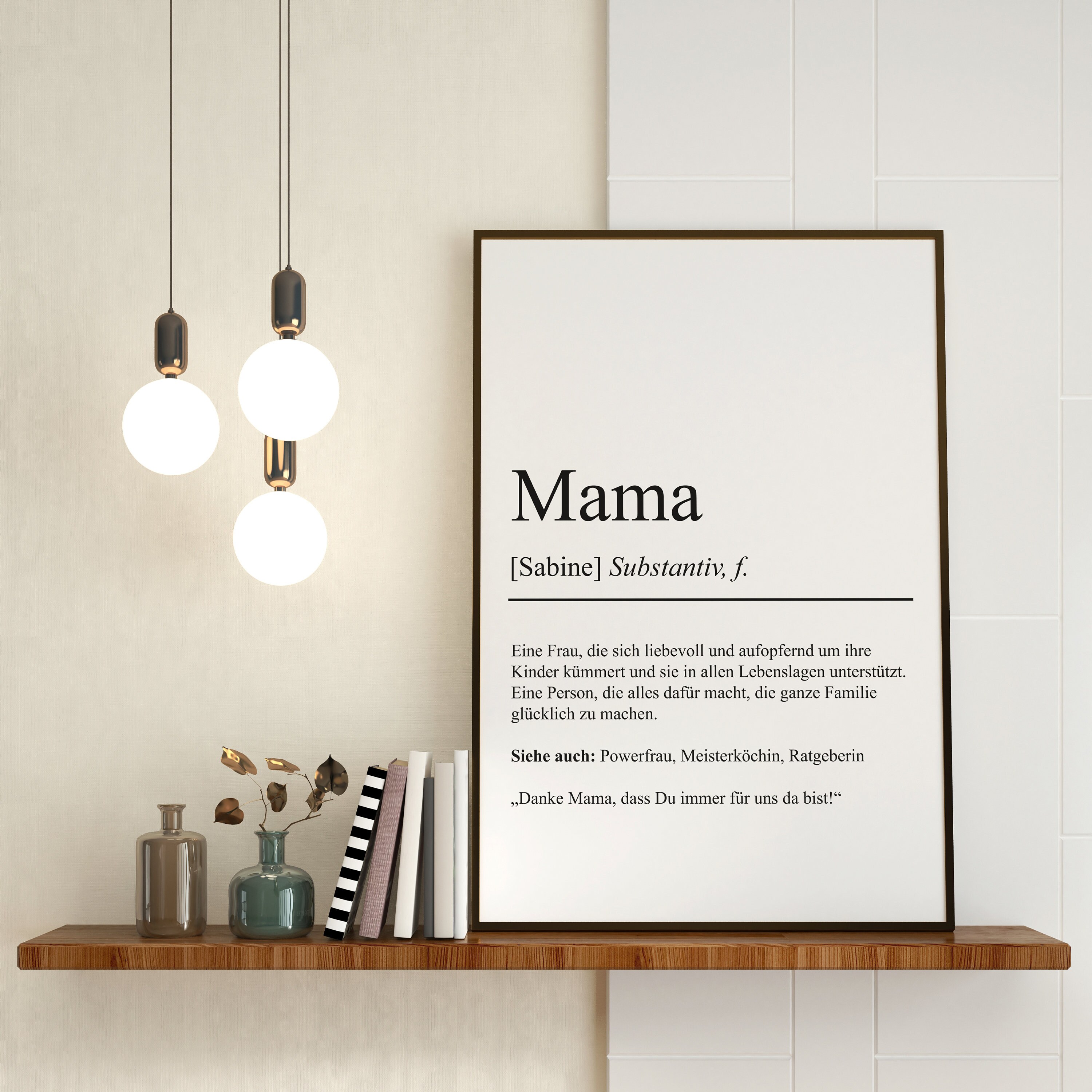 Mama Definition Poster personalisierbar mit Namen Mutter Poster ...