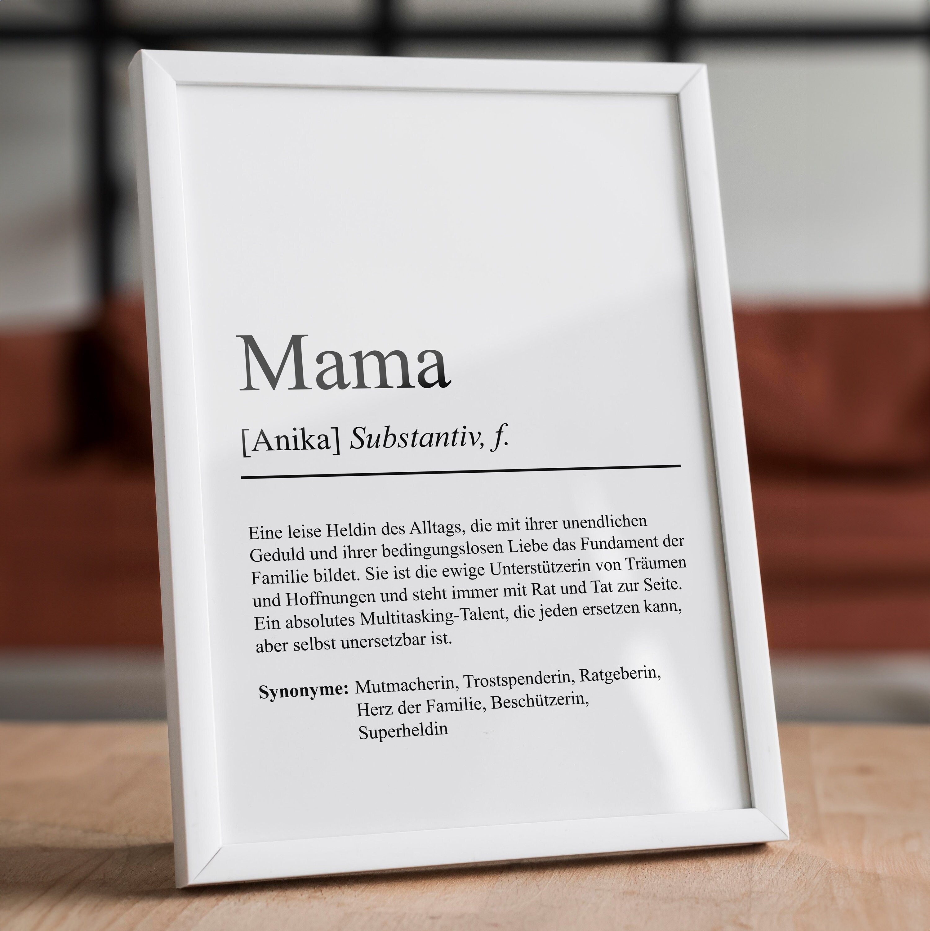 Mama Definition Poster personalisierbar mit Namen Poster Geschenk Mama ...