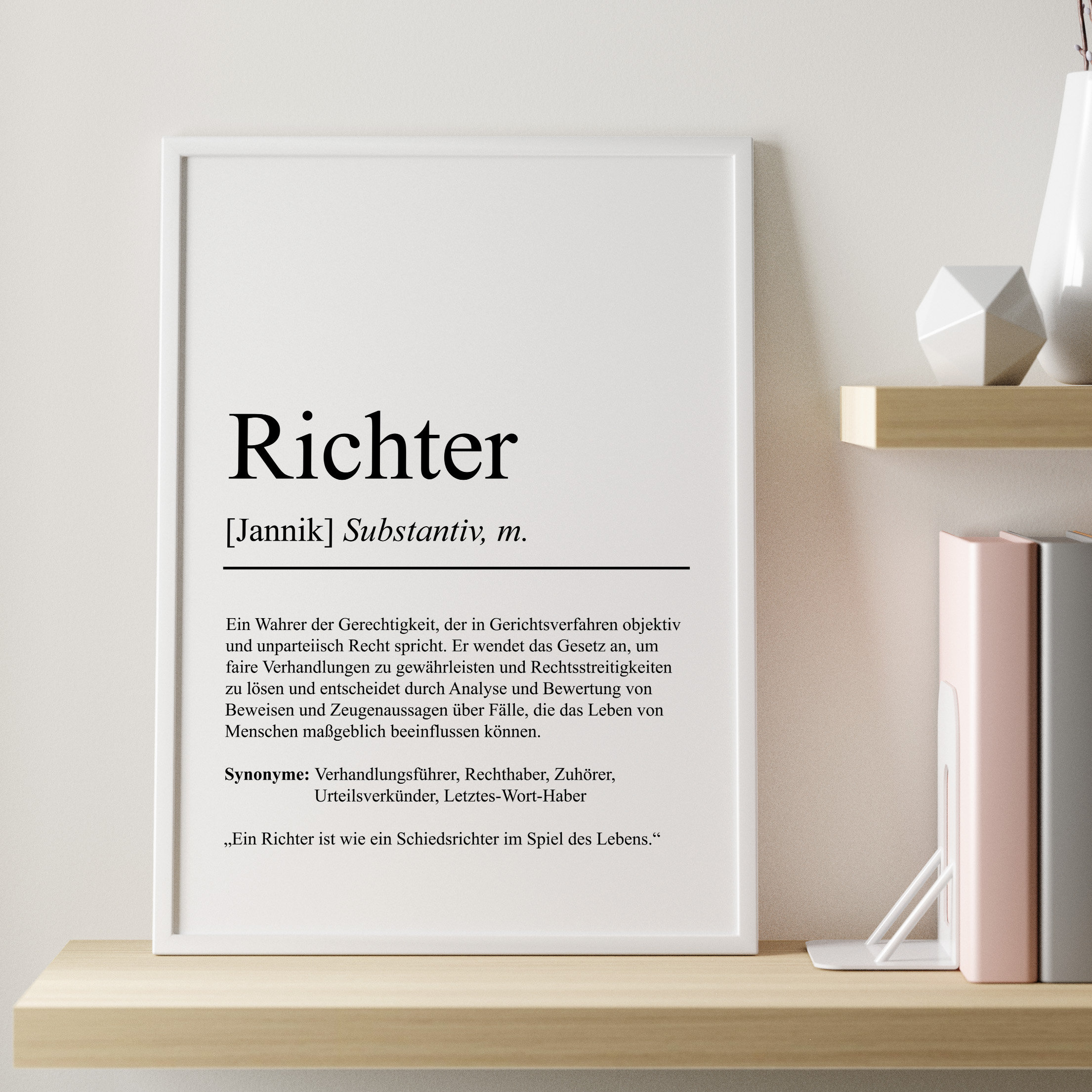 Richter Definition Poster personalisierbar mit Namen Beruf Poster ...