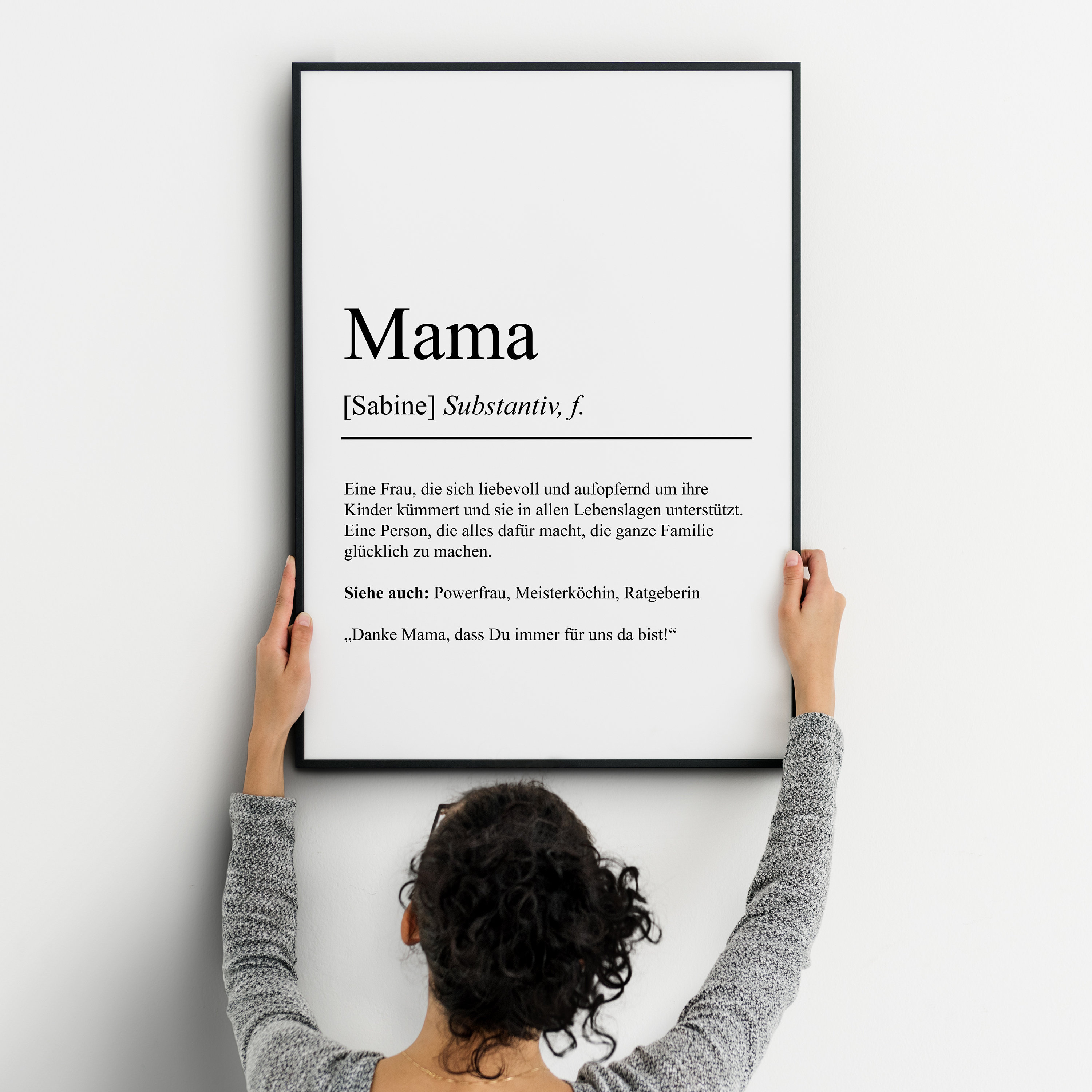 Mama Definition Poster personalisierbar mit Namen Mutter Poster ...