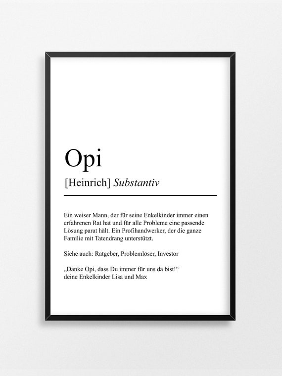 Opi Definition Poster Customizable Minimalist Design - Etsy