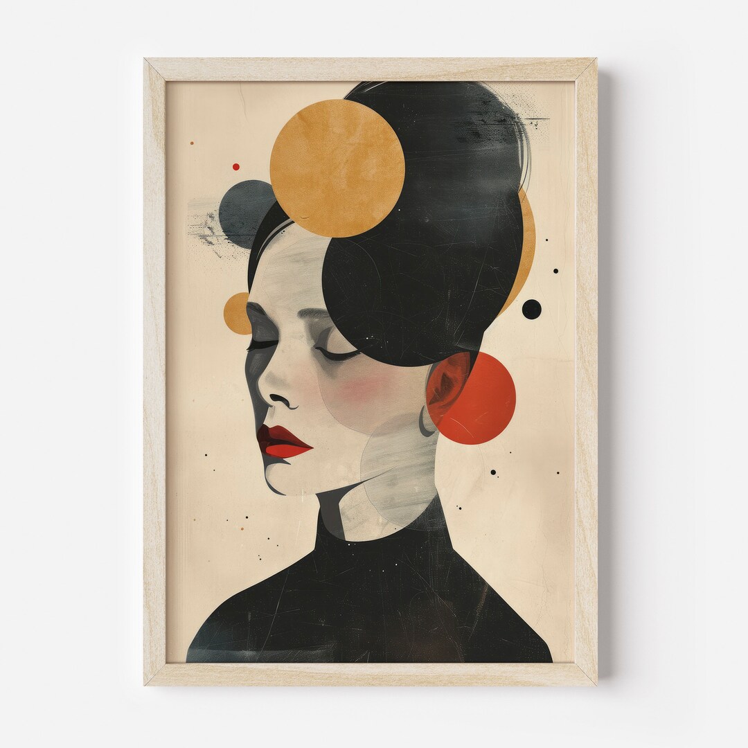 Frau Portrait Poster Digitale Wandkunst Poster Wohnung Geschenk Umzug ...
