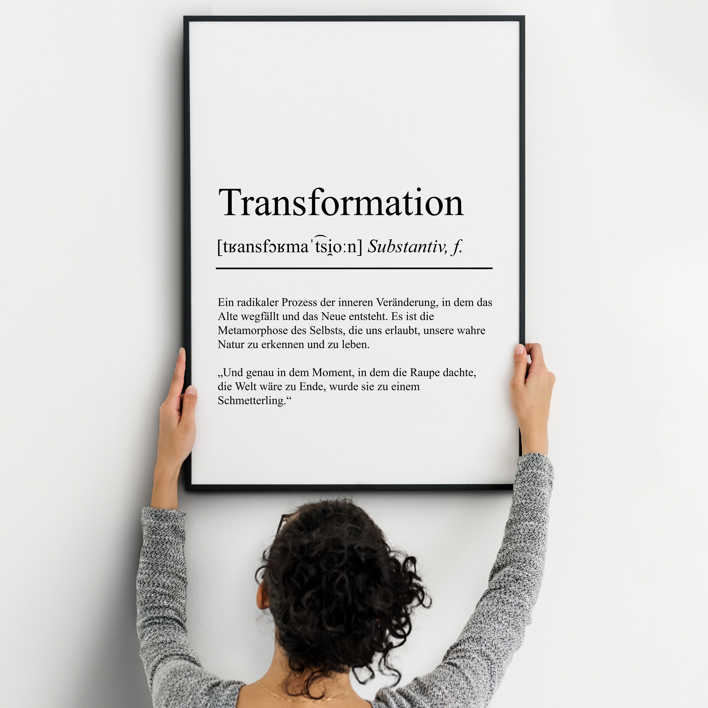 Transformation Definition Poster Emotion Wanddeko Geschenk für Sie ...