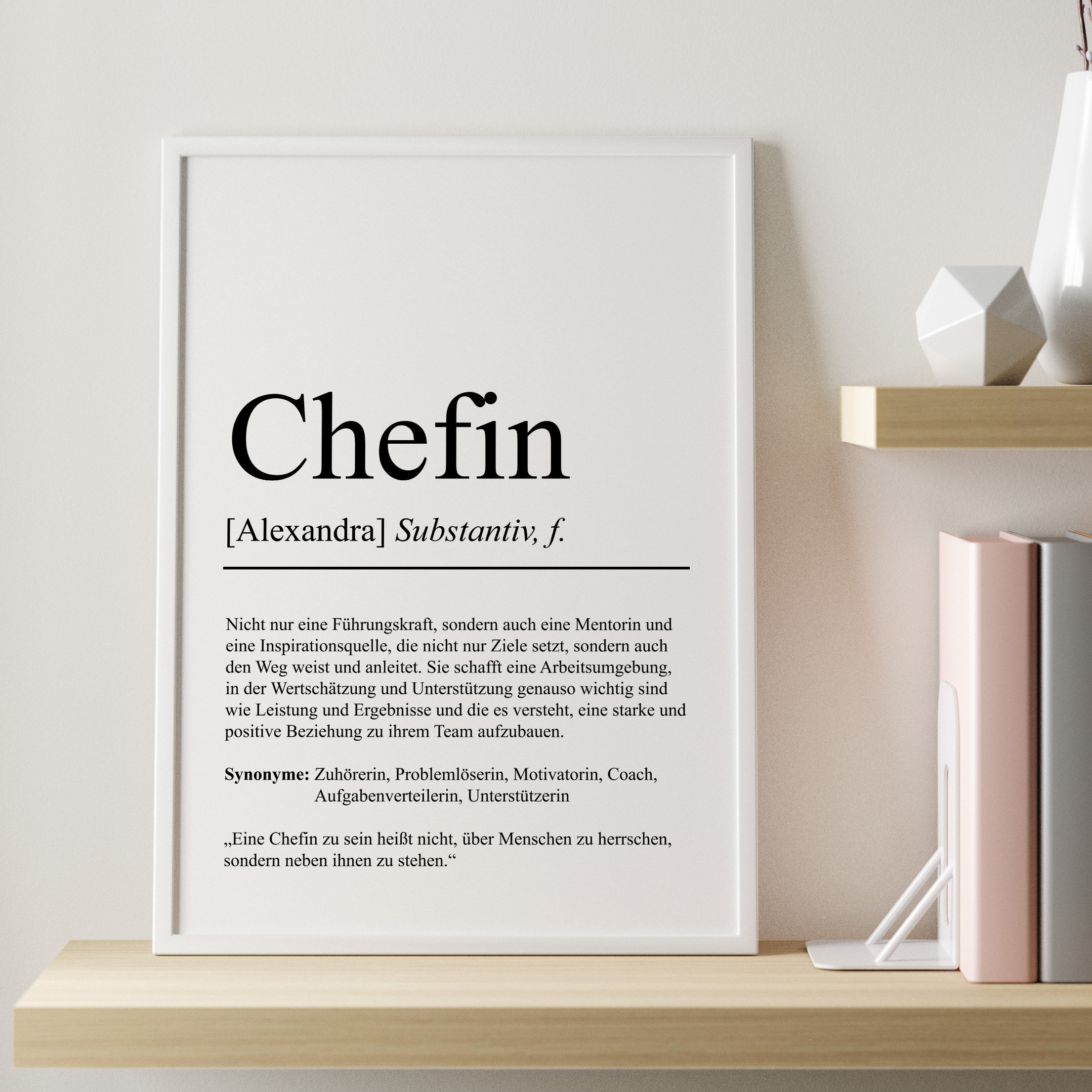 Chefin Definition Poster personalisierbar mit Namen Beruf Poster Chefin ...