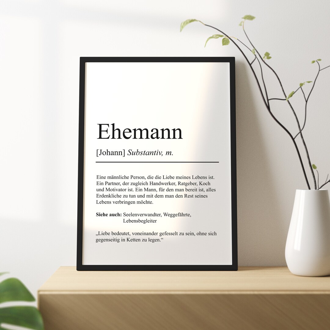 Ehemann Definition Poster personalisierbar - Etsy.de