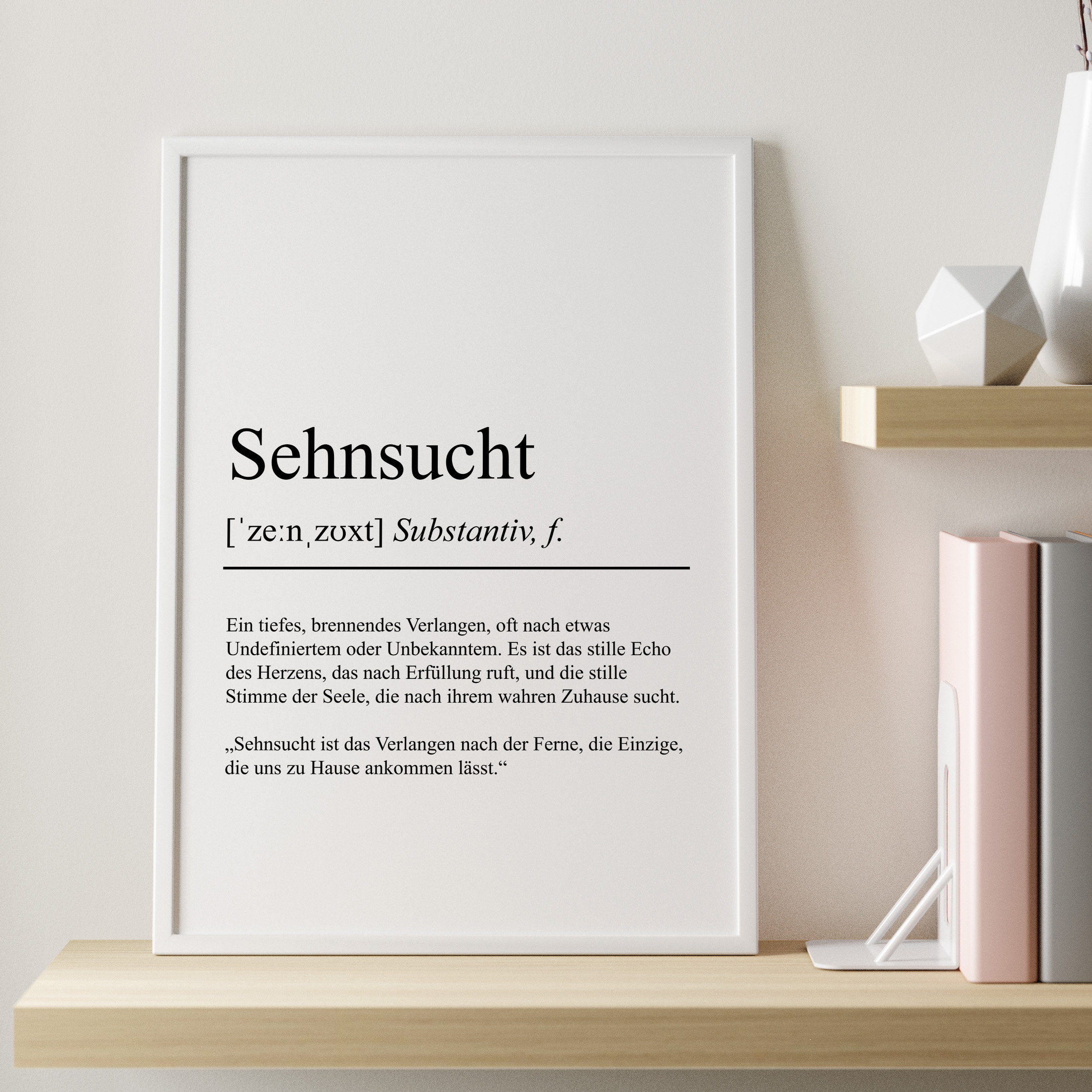 Sehnsucht Definition Poster Emotion Wanddeko Geschenk für Sie Umzug ...