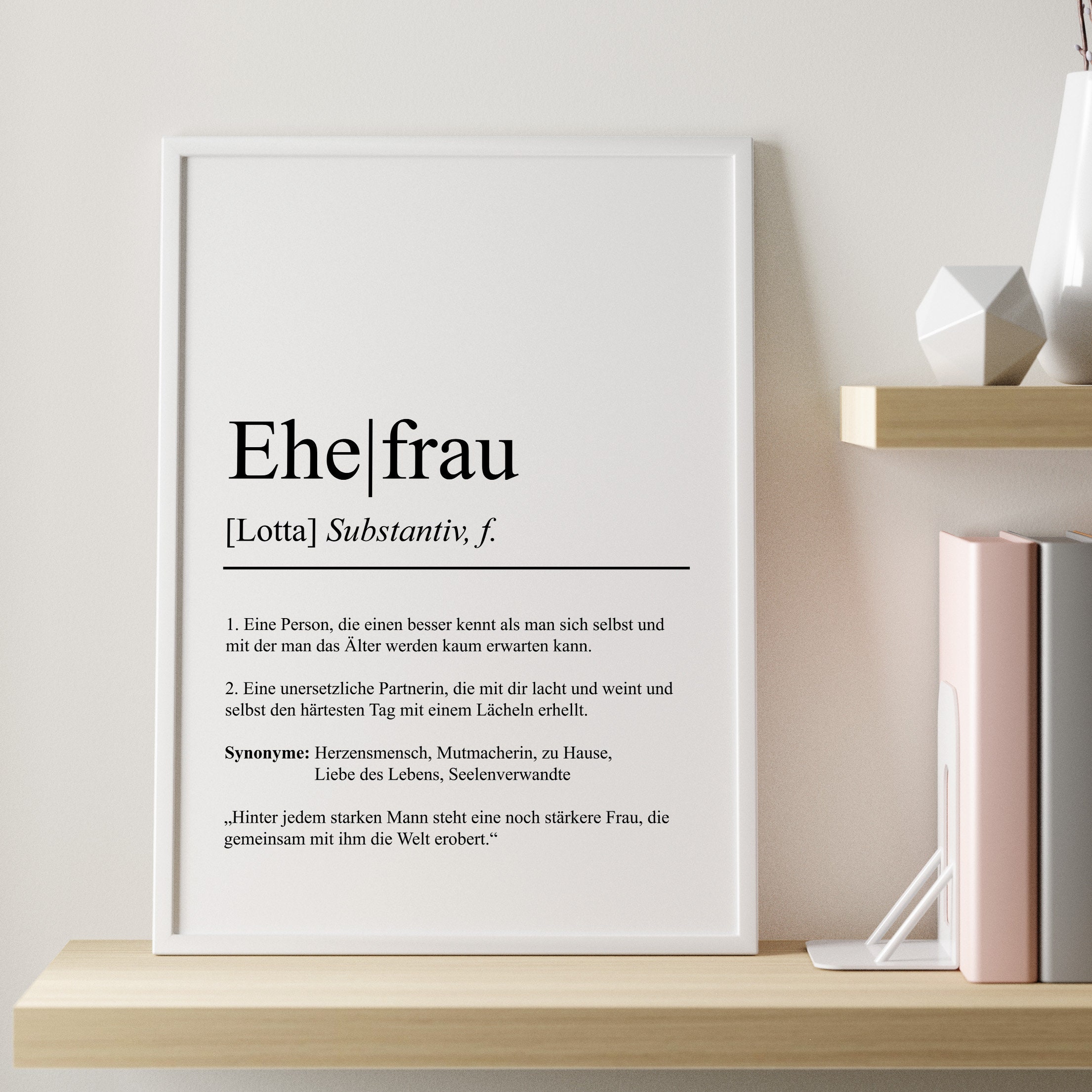Ehefrau Definition Poster personalisierbar mit Namen Poster Geschenk ...