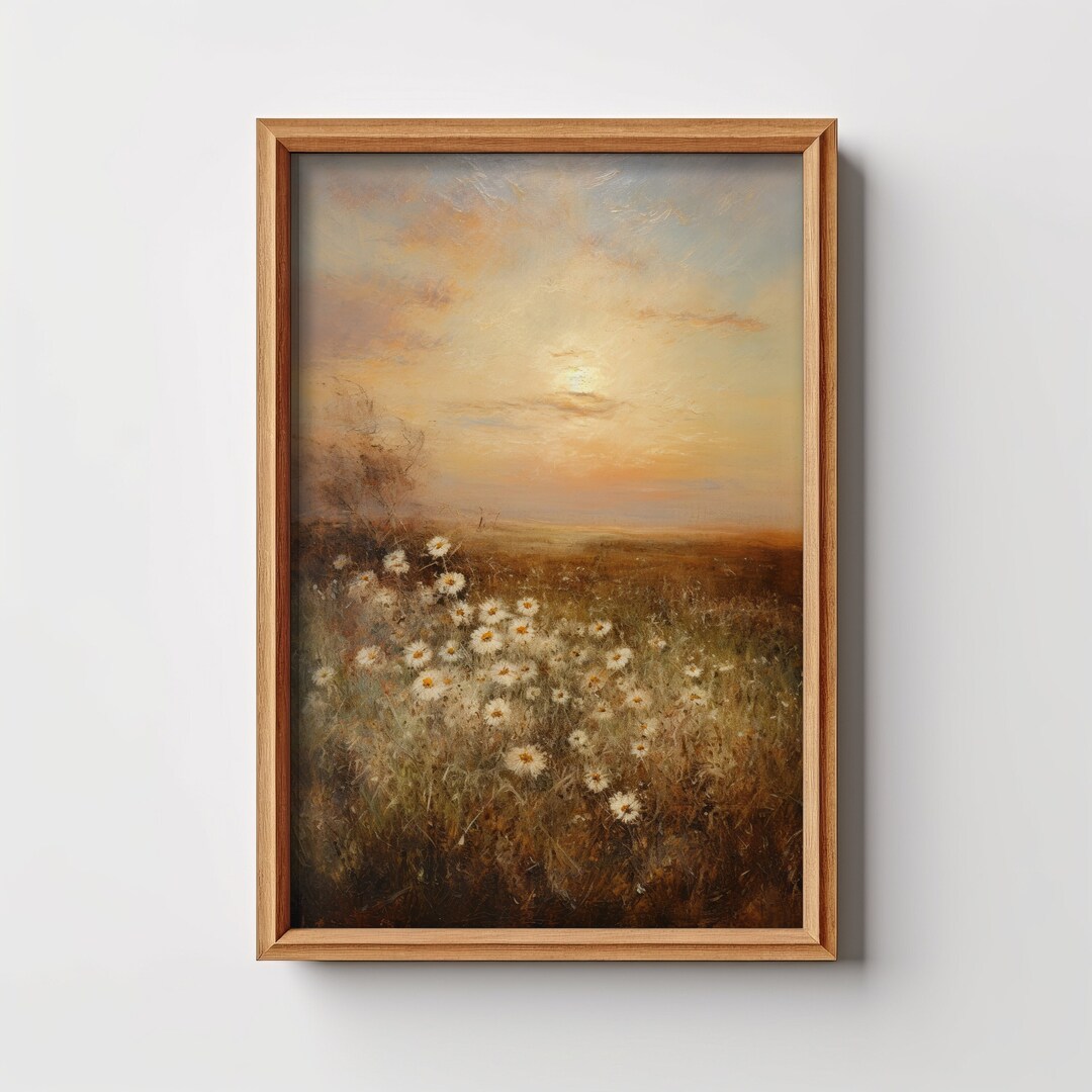 Flower Meadow Poster Vintage Poster Digital Wall Art Poster Apartment ...