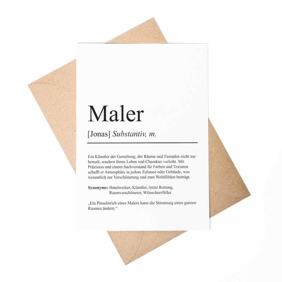 Painter Definition A6 Card Personalizable With Name Profession Greeting ...